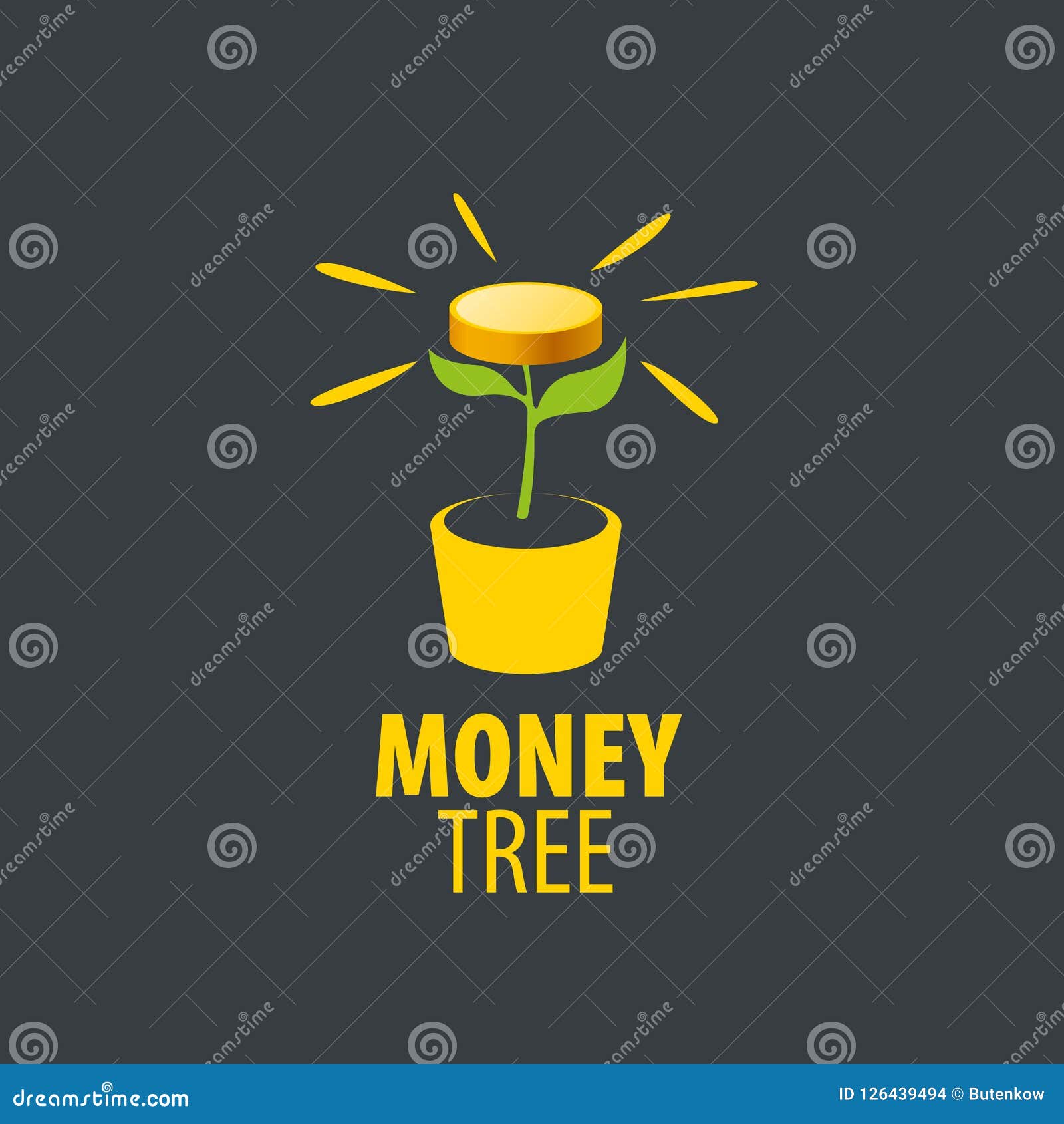 Logo money tree stock vector. Illustration of deposit - 126439494