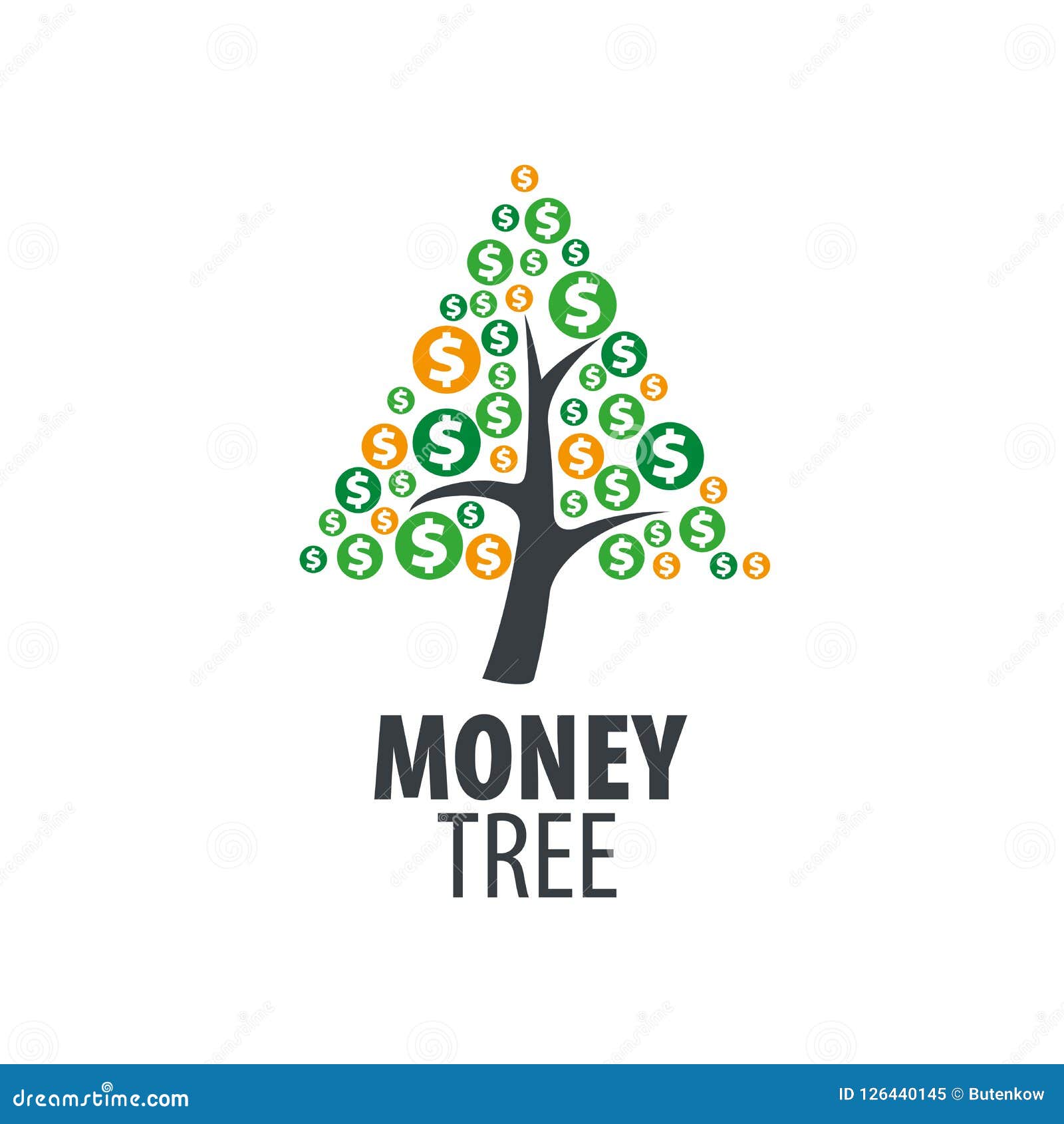 Logo money tree stock vector. Illustration of plant - 126440145