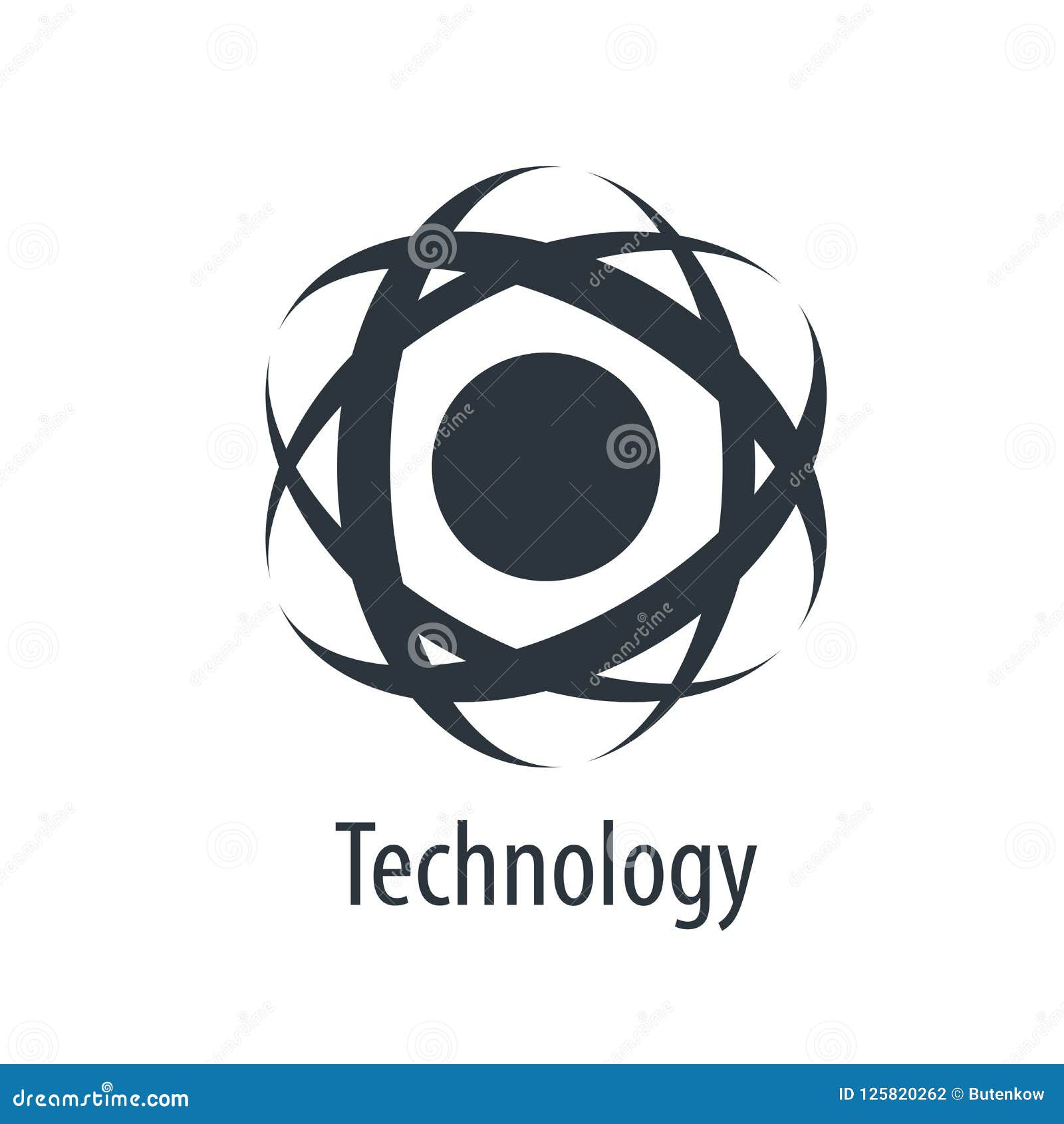Vector logo technology stock vector. Illustration of nucleus - 125820262