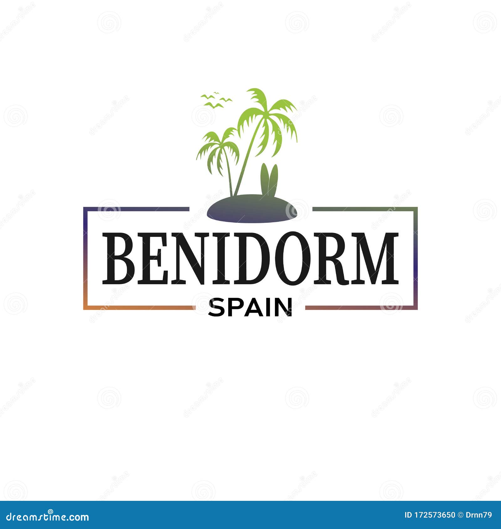 Logo Design with Text Benidorm, Vector Illustration Stock Vector ...