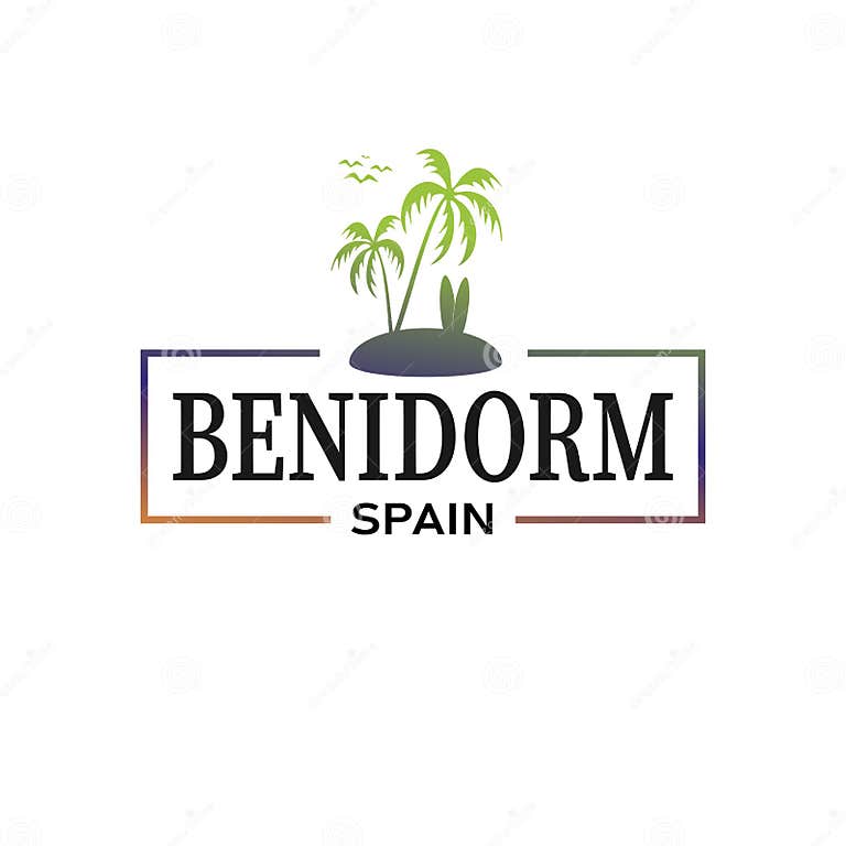 Logo Design with Text Benidorm, Vector Illustration Stock Vector ...