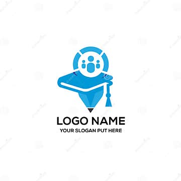 Educational or Academy Logo Design Template Stock Vector - Illustration ...