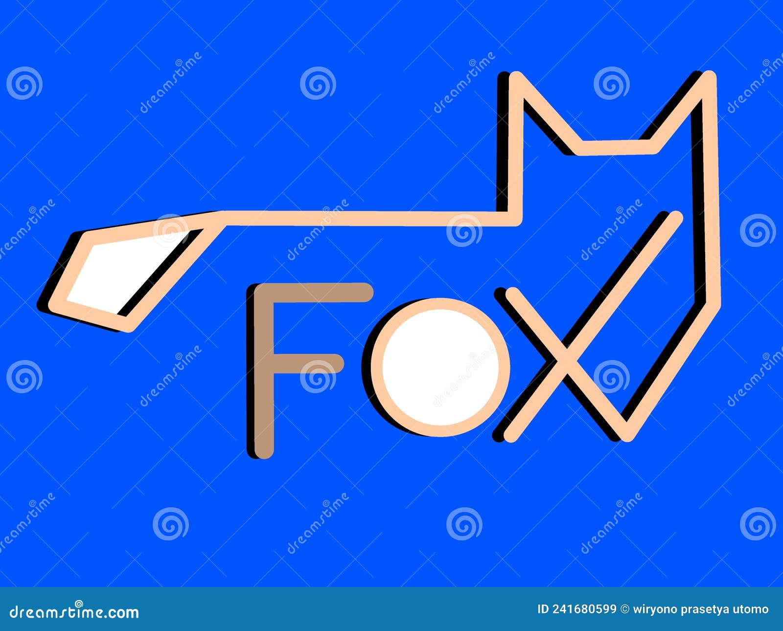 Logo Design Using an Illustration of a Fox Shape and the Word Fox Stock ...