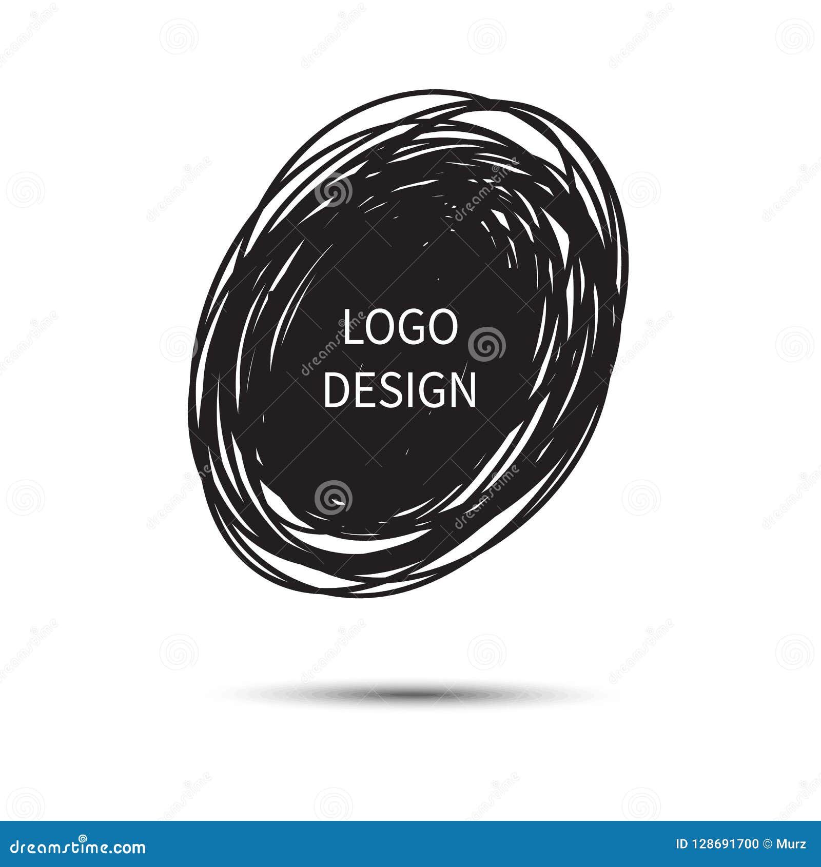 Logo Design. Vector Hand Drawn Circle Stock Vector - Illustration of ...