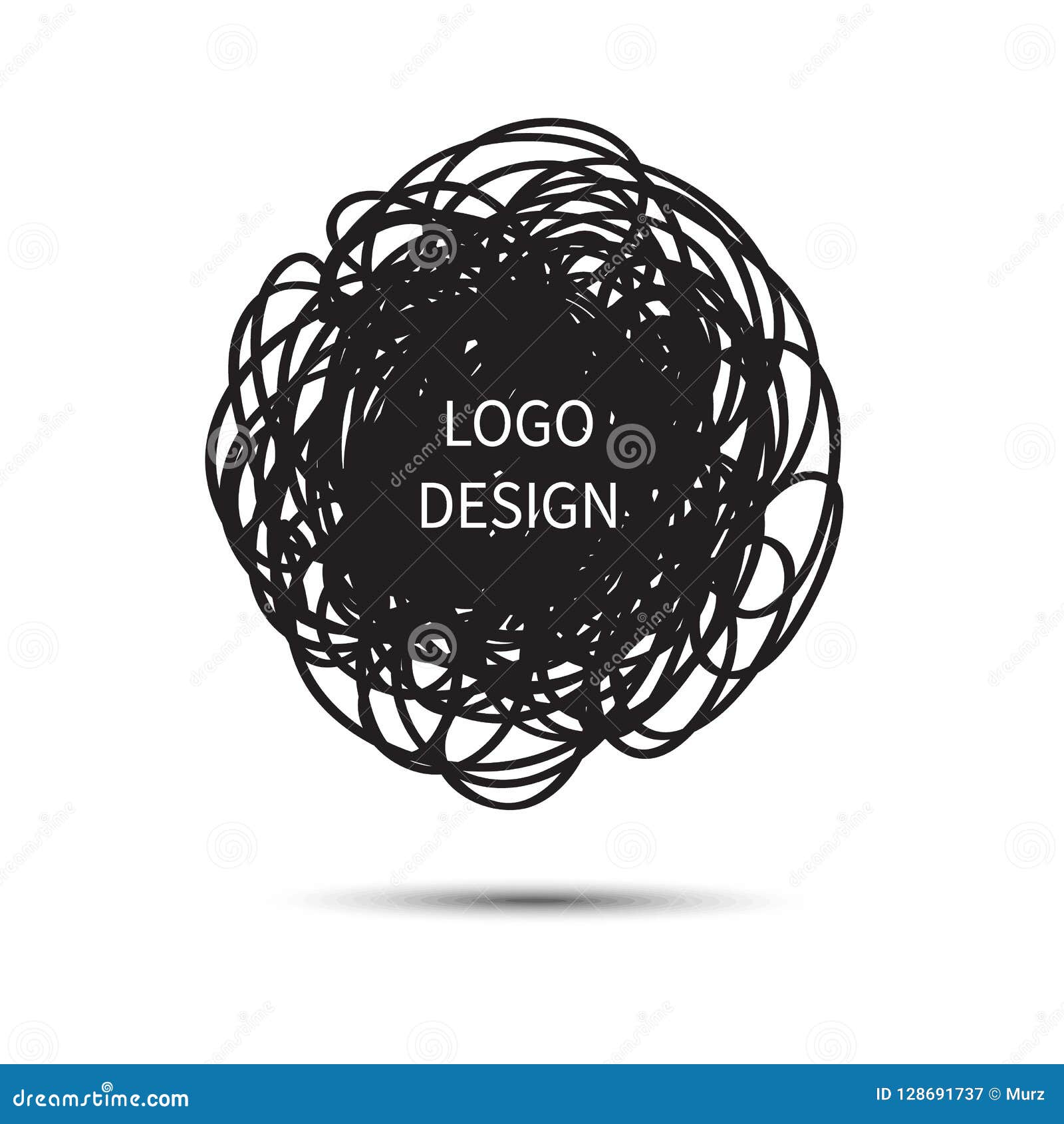 Logo Design. Vector Hand Drawn Circle Stock Vector - Illustration of ...