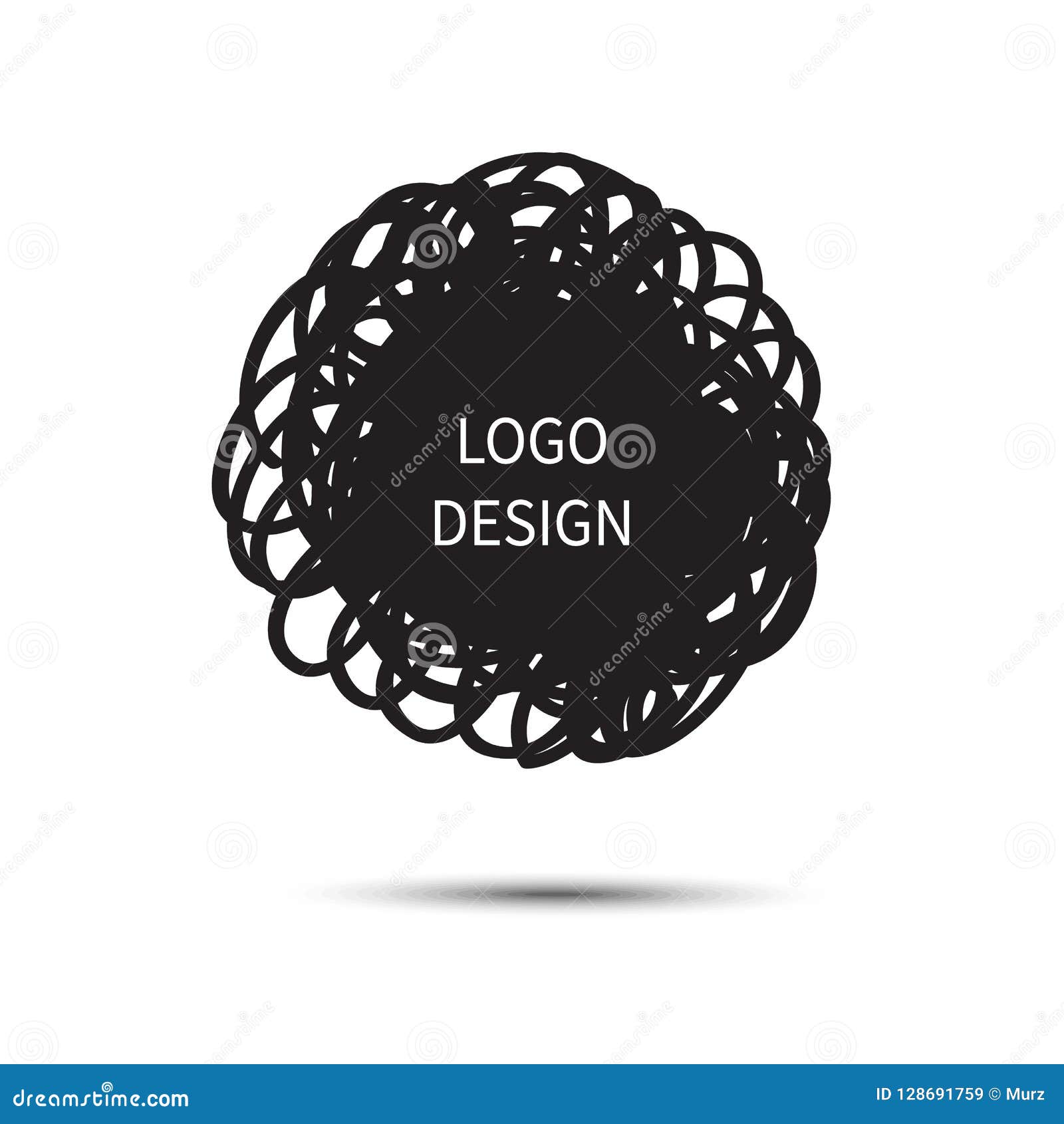 Logo Design. Vector Hand Drawn Circle Stock Vector - Illustration of ...