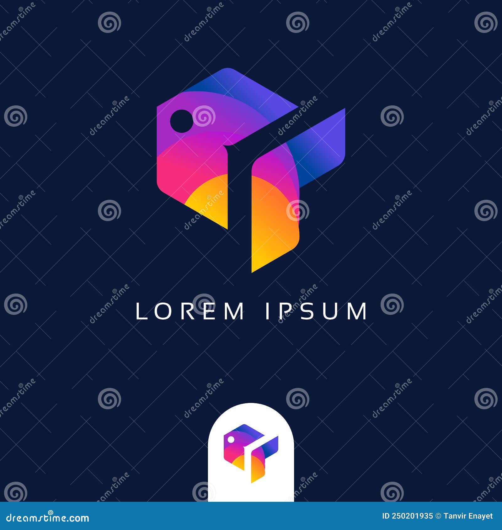 Logo Design Vector. Modern Unique Technology Fish Monogram Concept ...