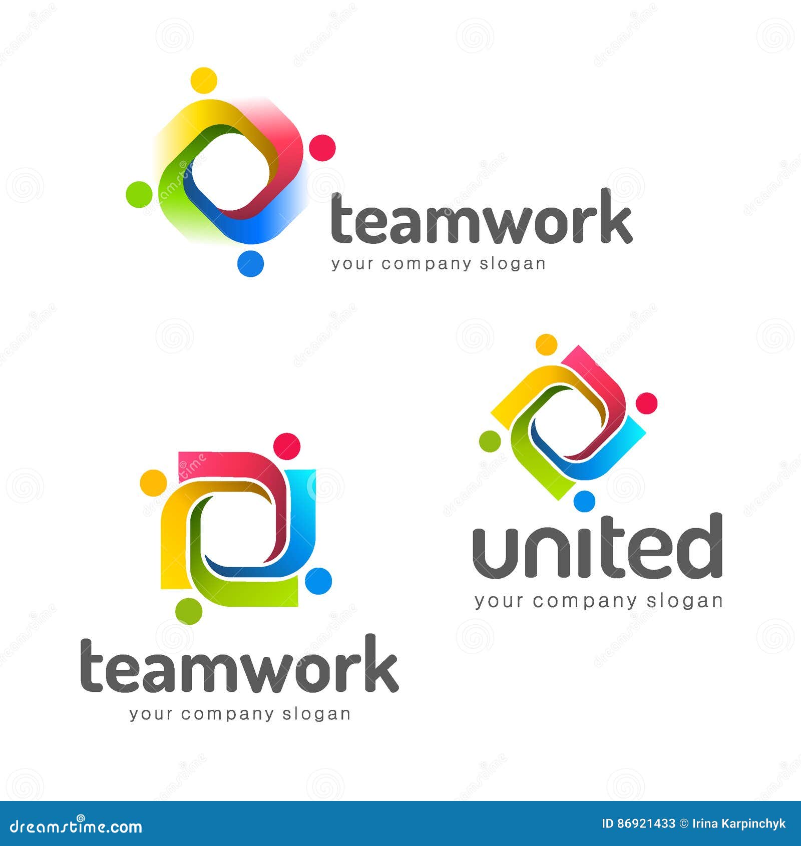 Logo Design Vector Template. Teamwork. Partnership. Friendship. Unity ...