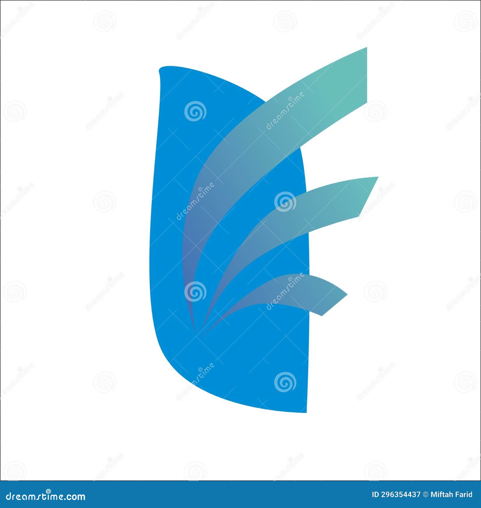 Logo Design with 3 Wave Lines and an Oval Square Shape in Gradient Blue ...