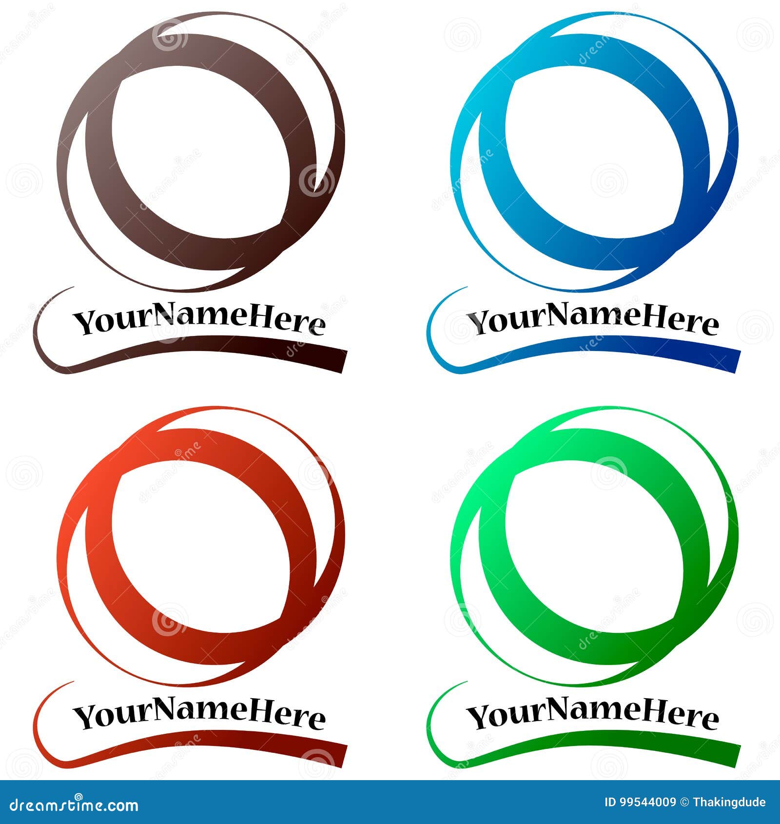 4 Logo Designs Vector, Circles Overlaping Stock Vector - Illustration ...