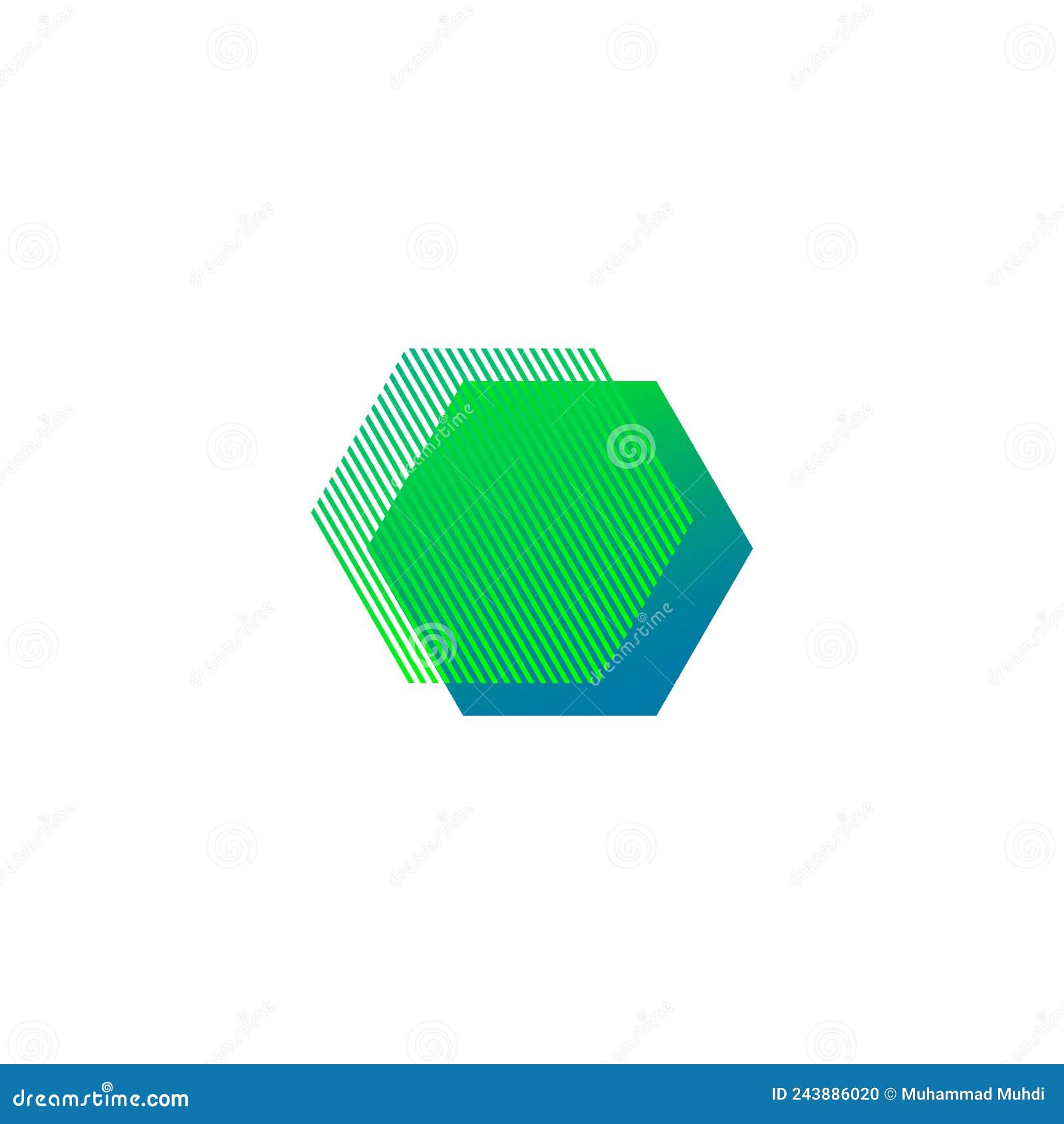 Logo-Designvorlage Parallele Linien Hexagon-Form Vektor Abbildung ...