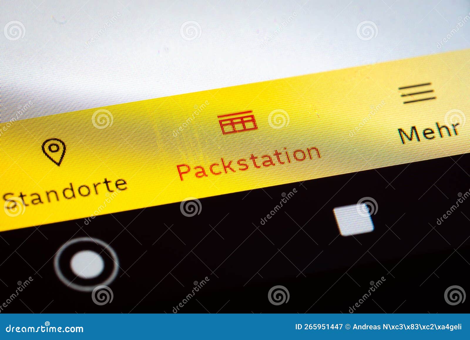 Logo of the DHL Packstation on an Android Device Editorial Photography ...