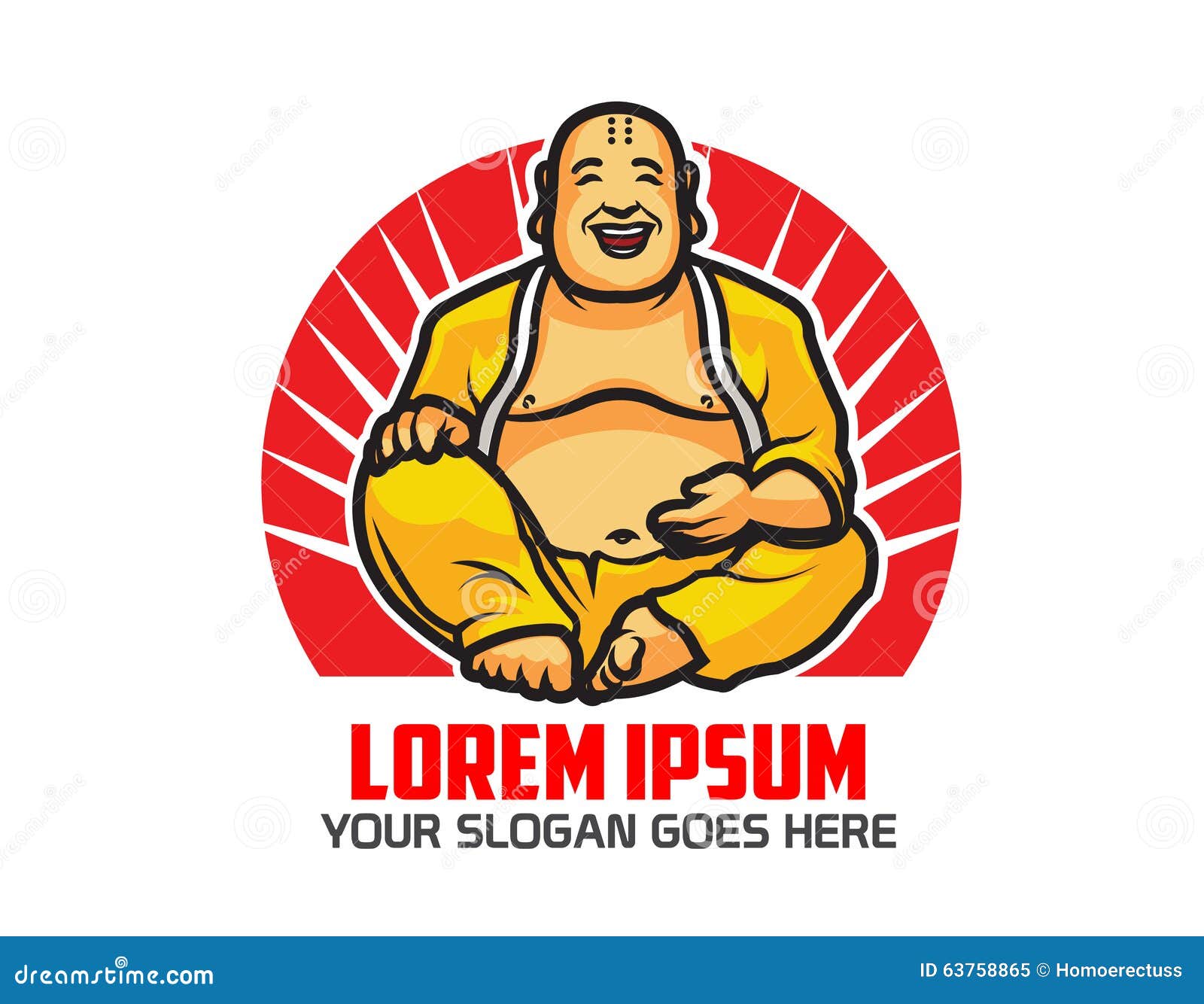 Logo di risata di Buddha illustrazione vettoriale. Illustrazione di ...