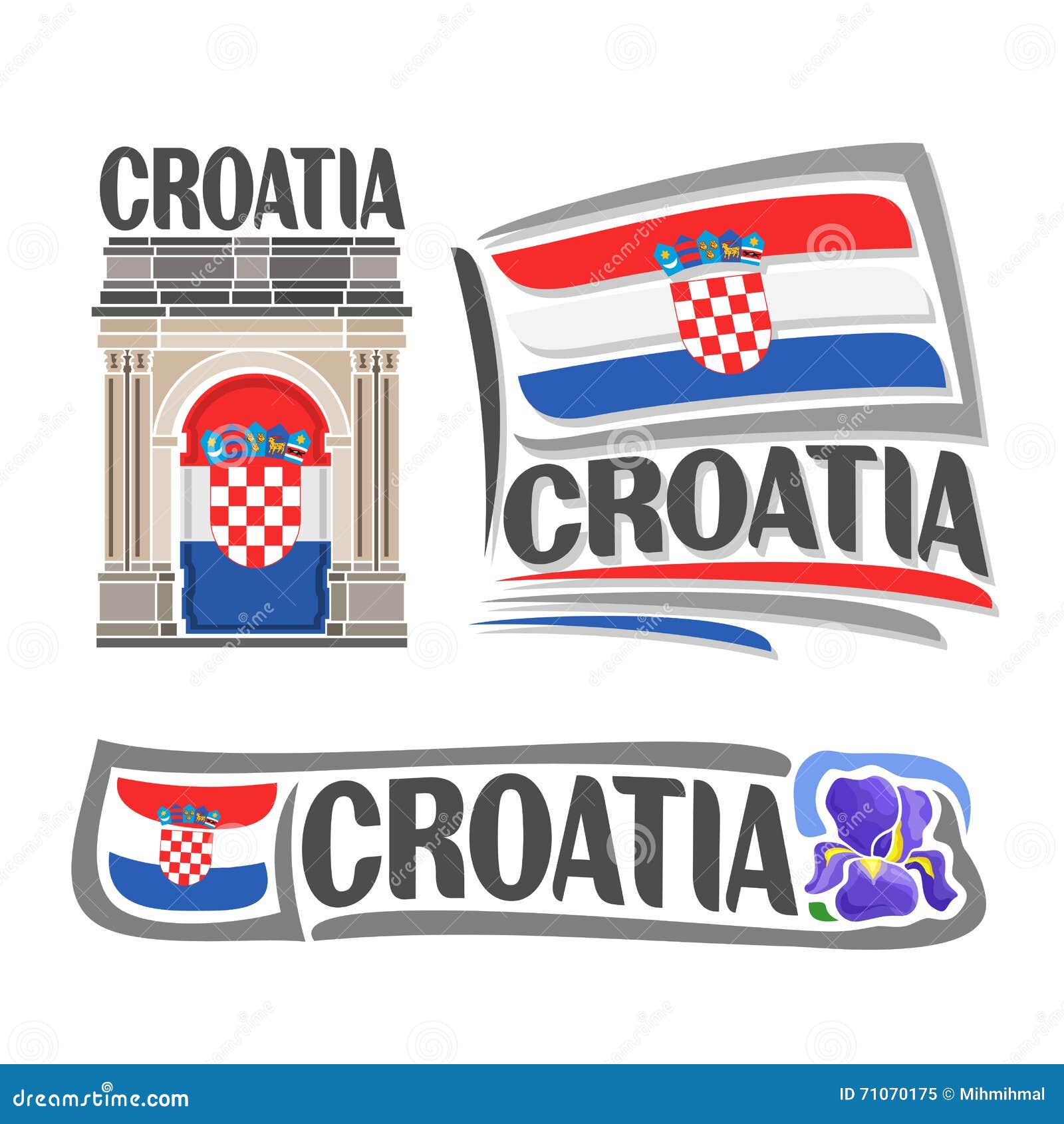 Logo Di Vettore Per La Croazia Illustrazione Vettoriale - Illustrazione ...