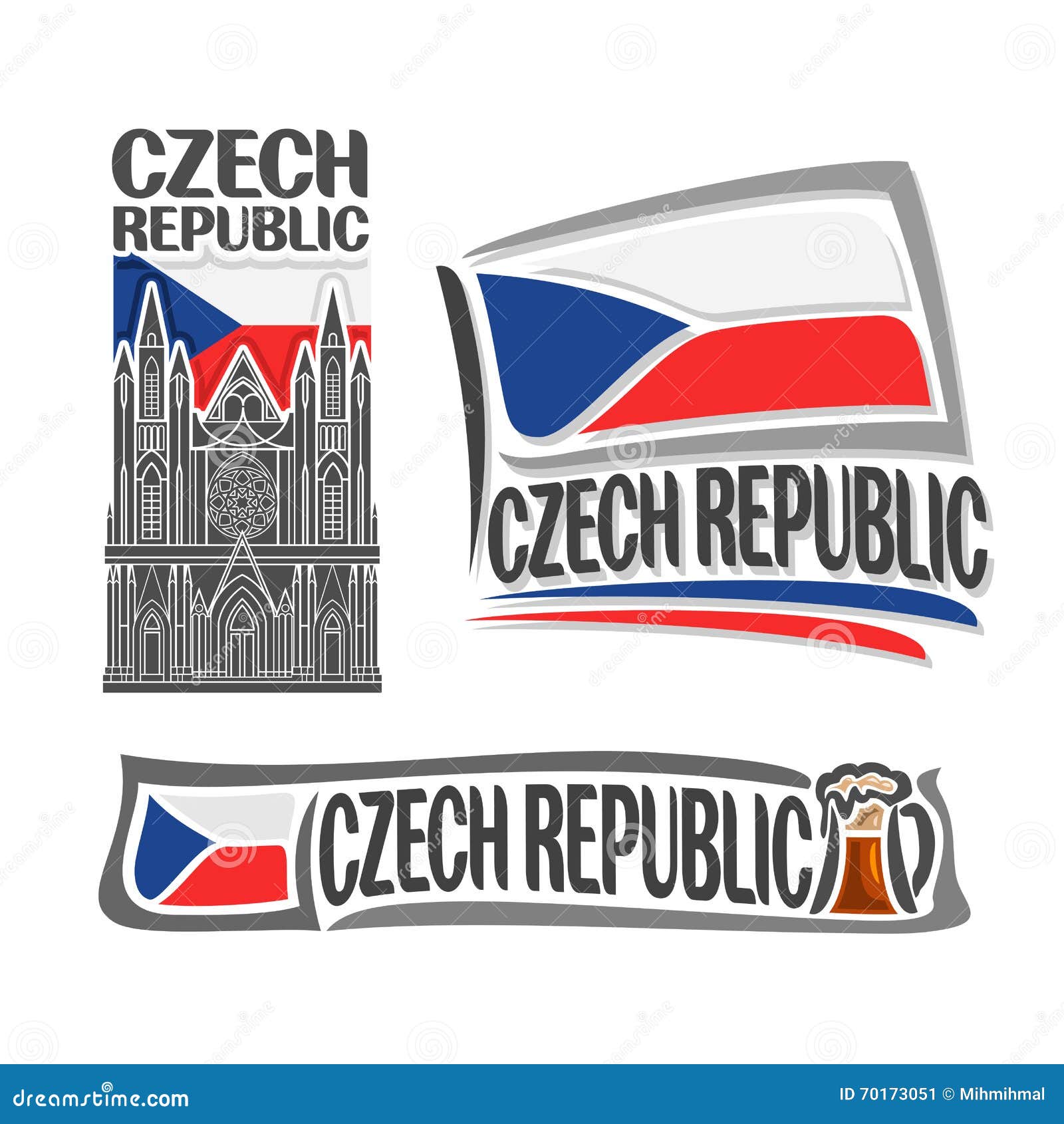 Logo Di Vettore Per La Repubblica Ceca Illustrazione Vettoriale ...