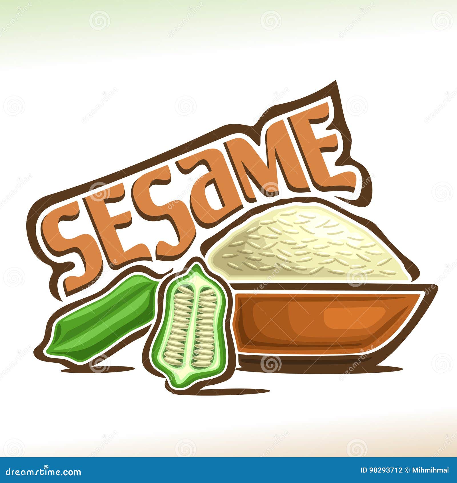 Logo di vettore per sesamo illustrazione vettoriale. Illustrazione di ...