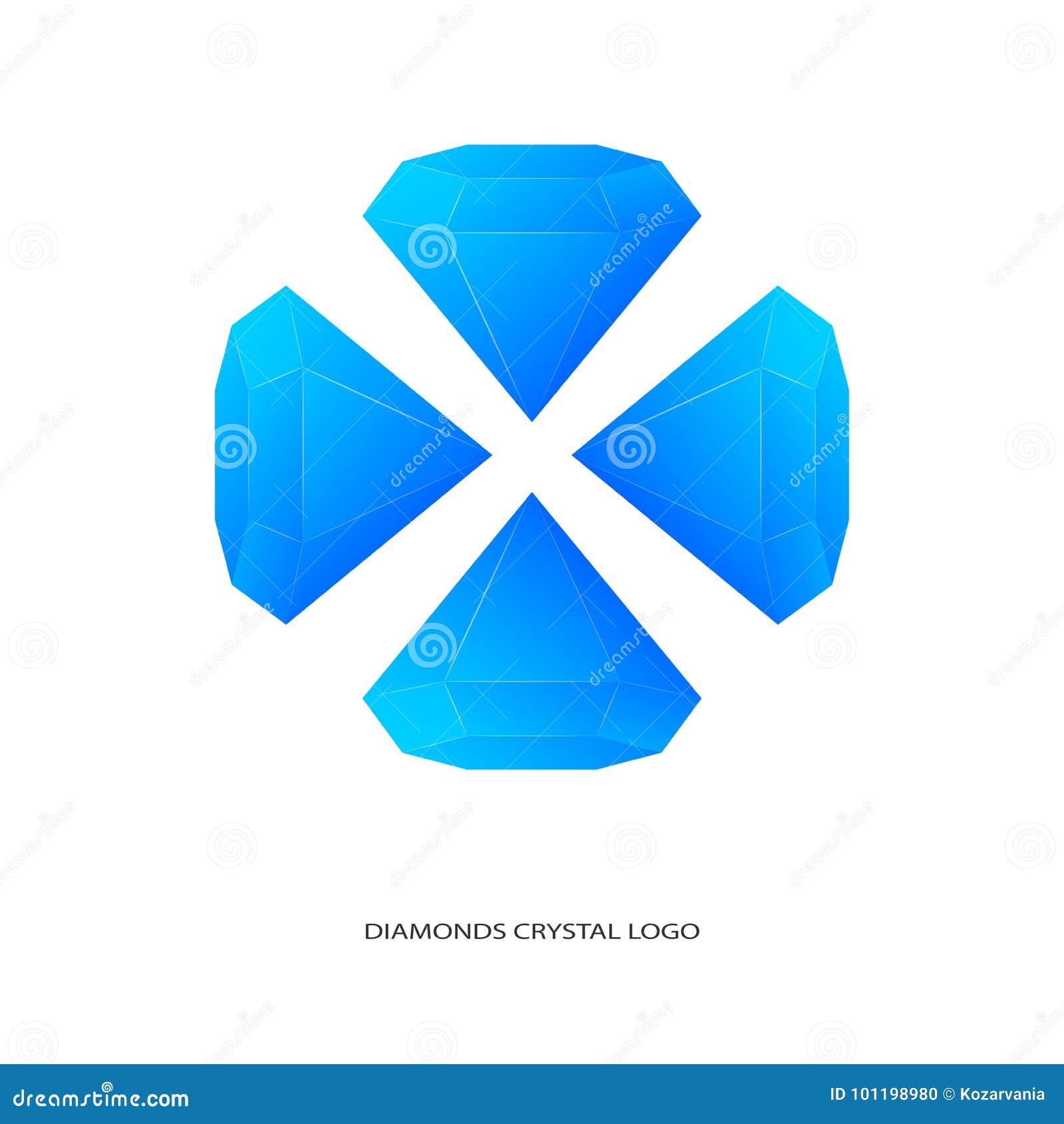 Logo diamonds crystal stock vector. Illustration of diamond - 101198980