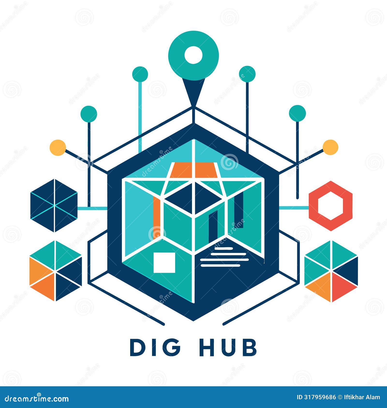 The Logo for Dig Hub, a Digital Technology Hub, Featuring a Modern and ...