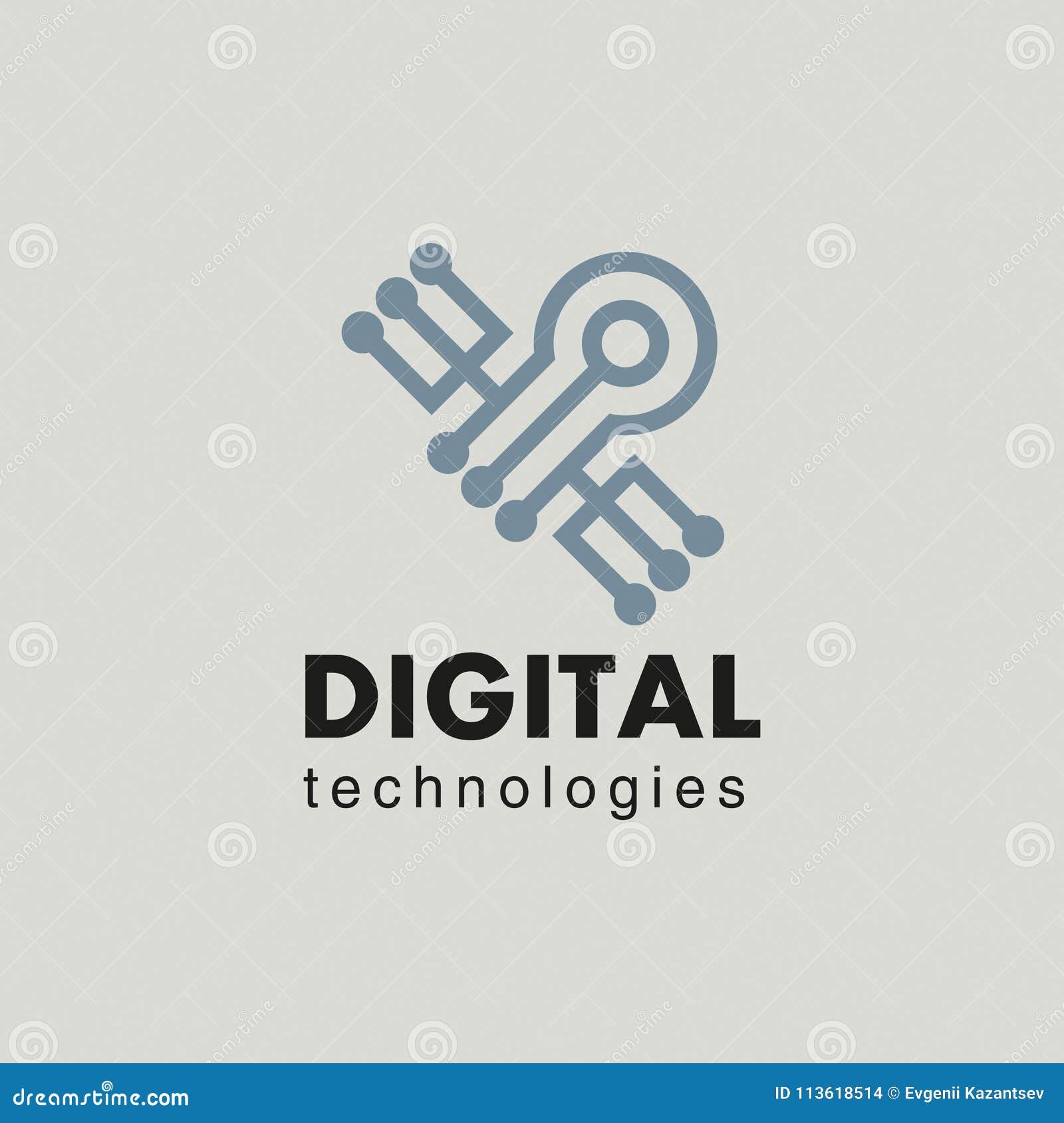 Logo Digital Technology, Satellite Line Chip Stock Vector ...