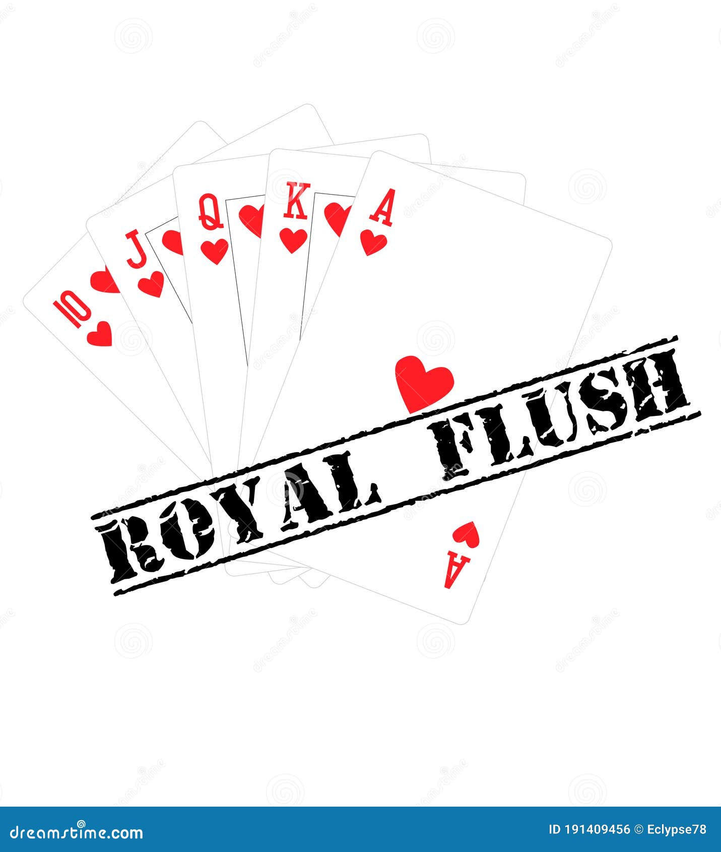 Playing Cards Hand Showing Royal Flush Stock Illustration ...