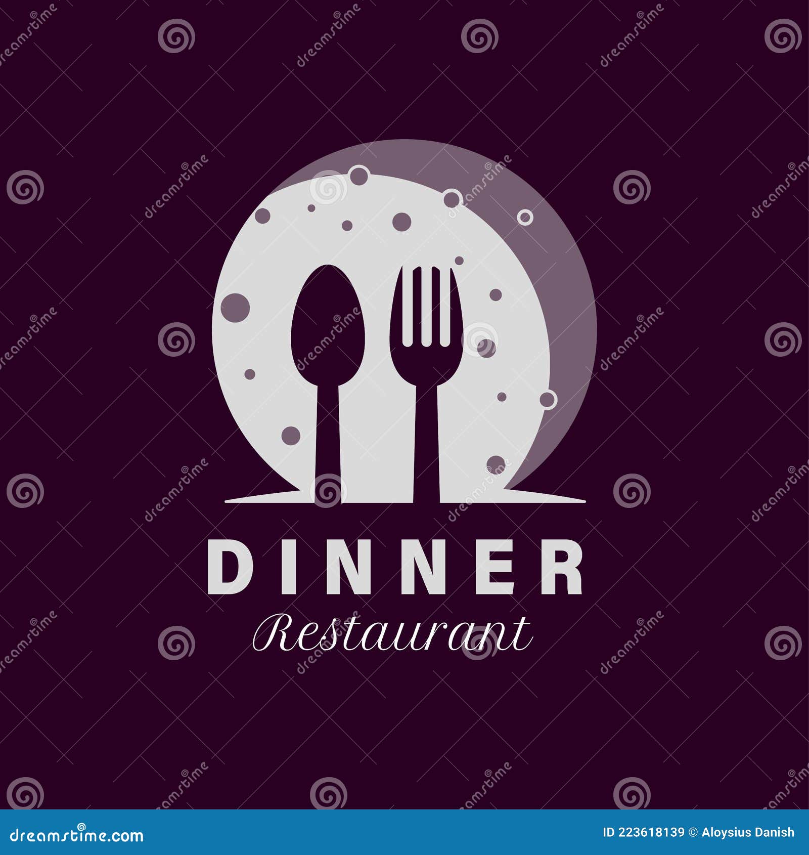 Simple Dinner Restaurant Logo Stock Vector - Illustration of flat ...