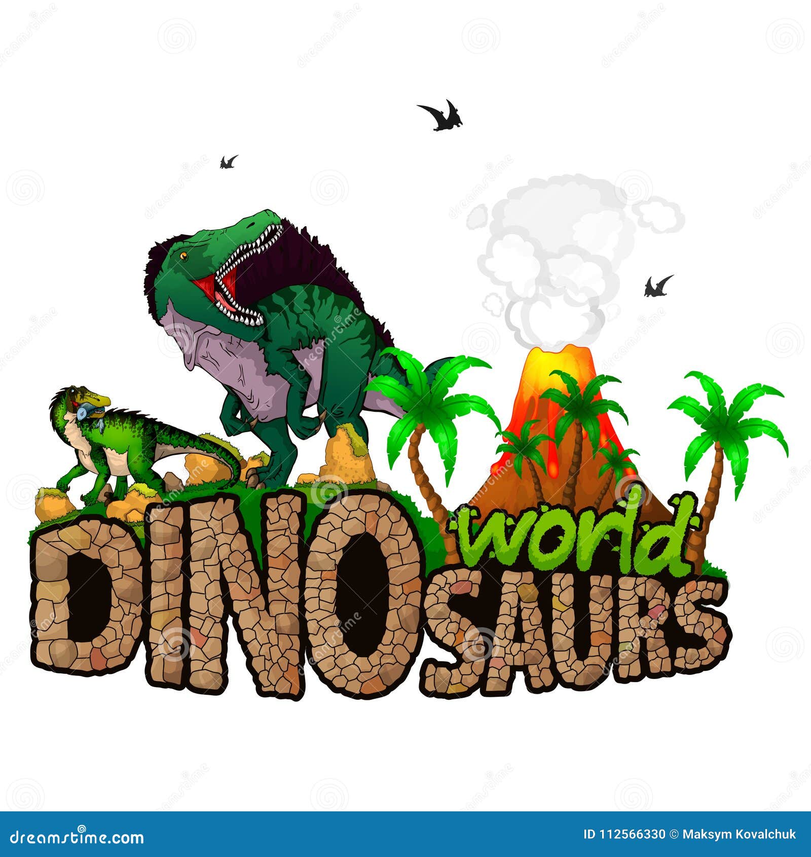 Logo Dinosaurs World ilustración del vector. Ilustración de antiguo ...