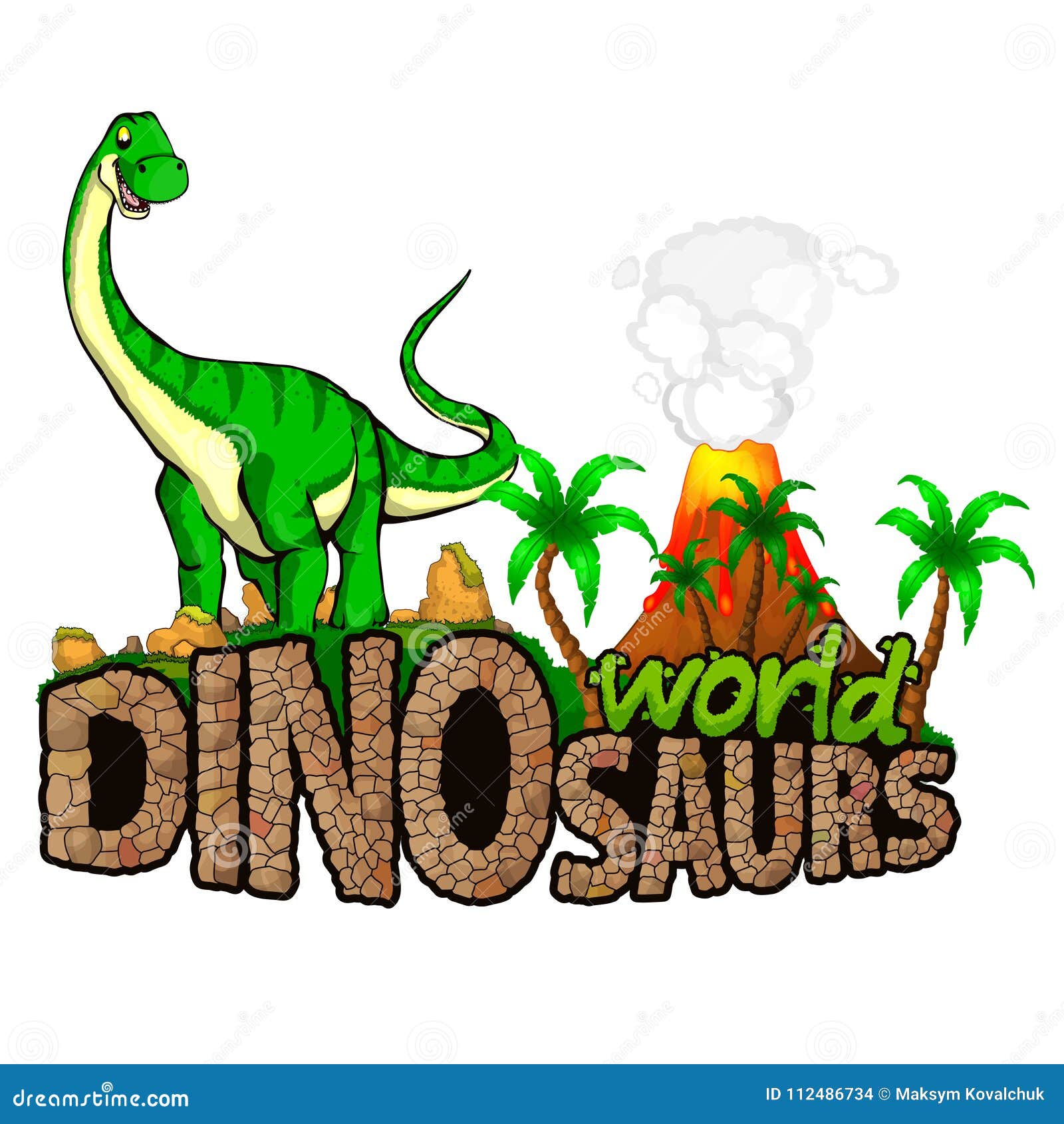 Dinosaurs World Poster. Vector Cartoon Dinosaurs | CartoonDealer.com ...