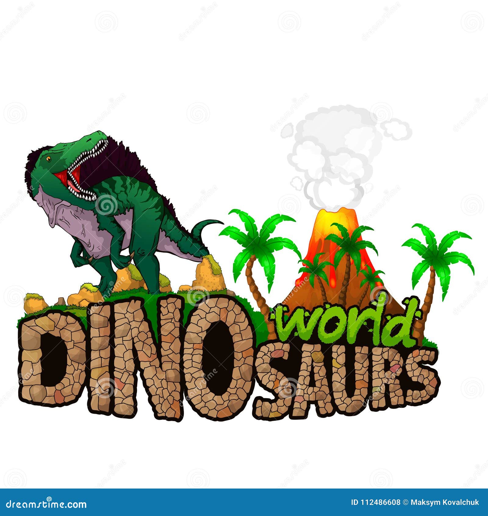 Logo Dinosaurs World. Vector Illustration | CartoonDealer.com #112486734
