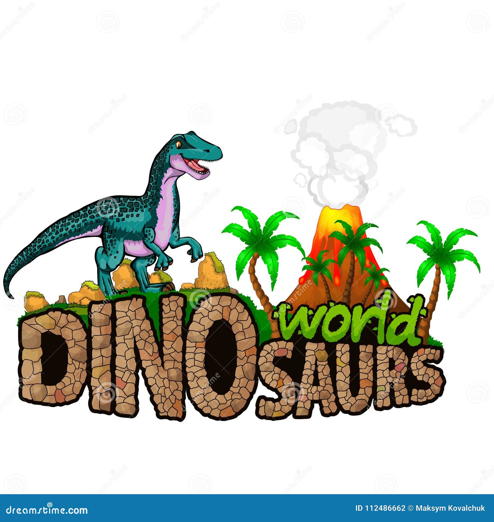 Logo Dinosaurs World. Vector Illustration | CartoonDealer.com #112486662