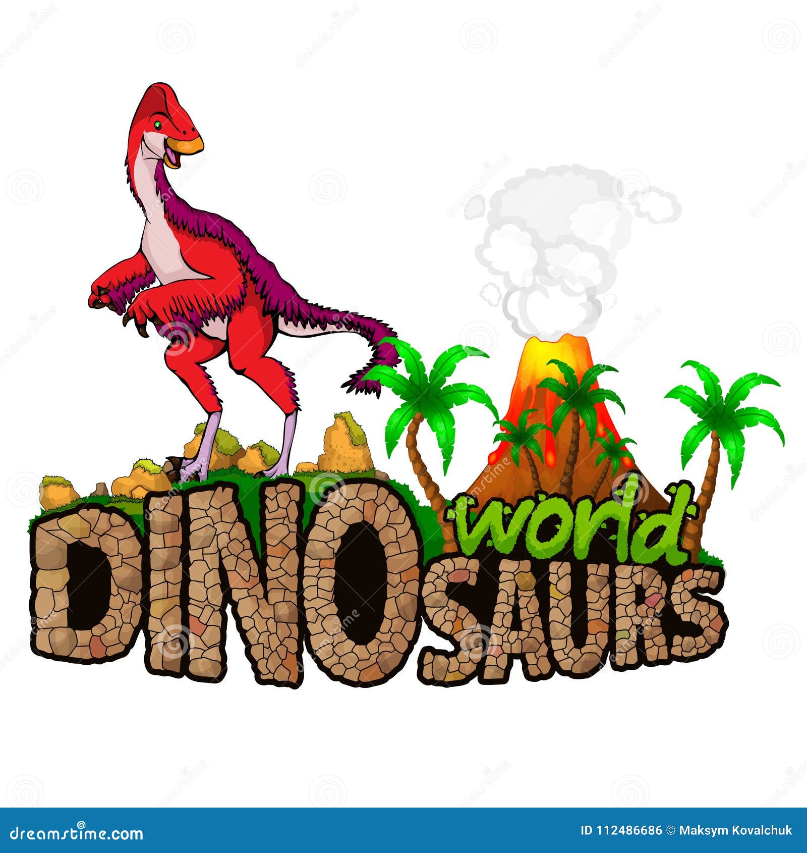 Dinosaurs World Poster. Vector Cartoon Dinosaurs | CartoonDealer.com ...