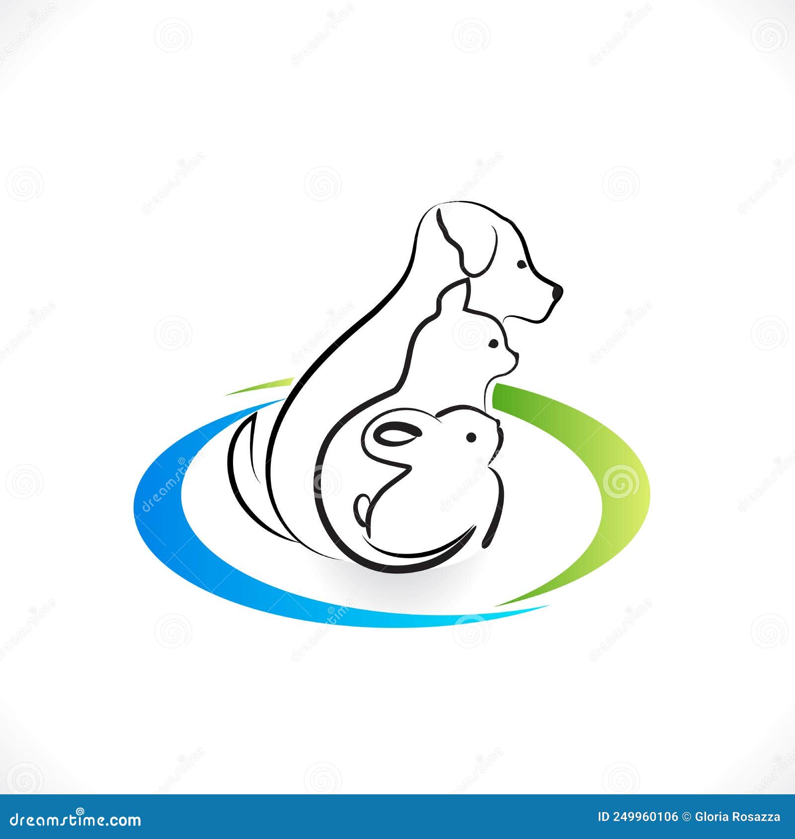 Logo Dog Cat and Rabbit Vector Image Design Stock Vector - Illustration ...