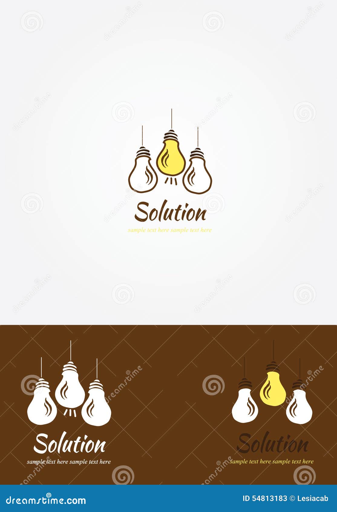 Logo Drawn Three Bulbs Cartoon Vector | CartoonDealer.com #54813183