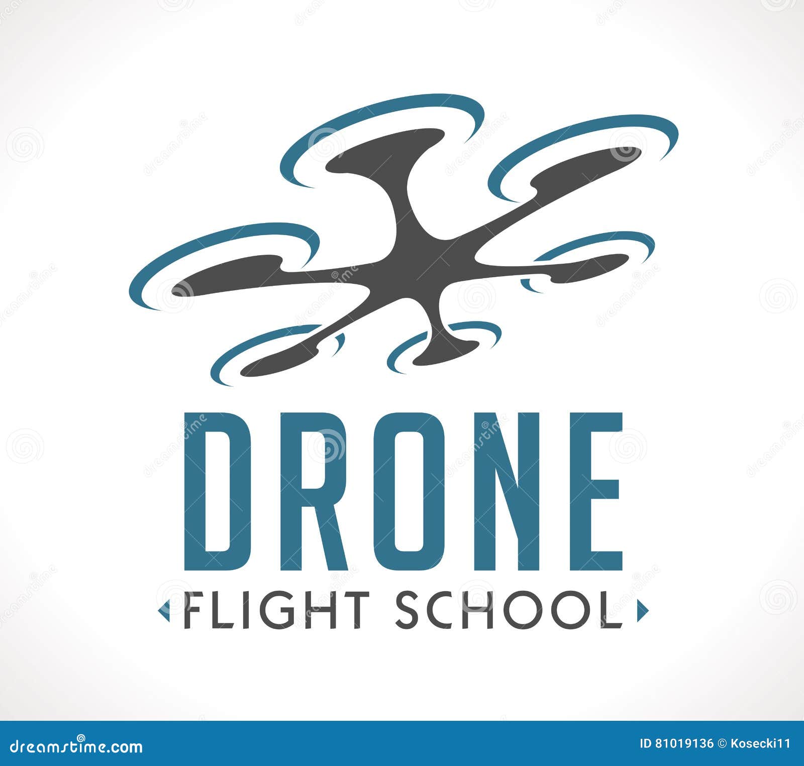 Logo - drone flying school stock vector. Illustration of practice ...