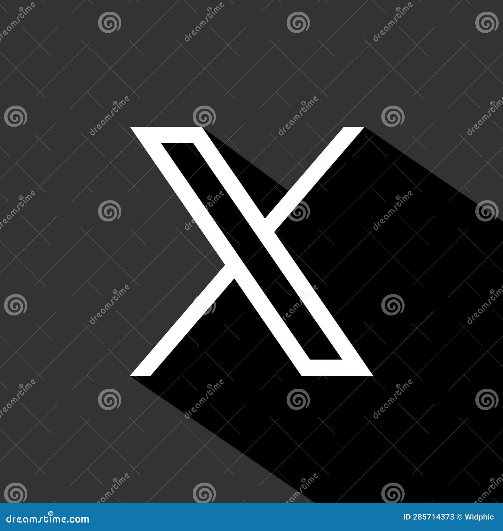 The Logo X with Drop Shadow Style on Clear Black Background Editorial ...