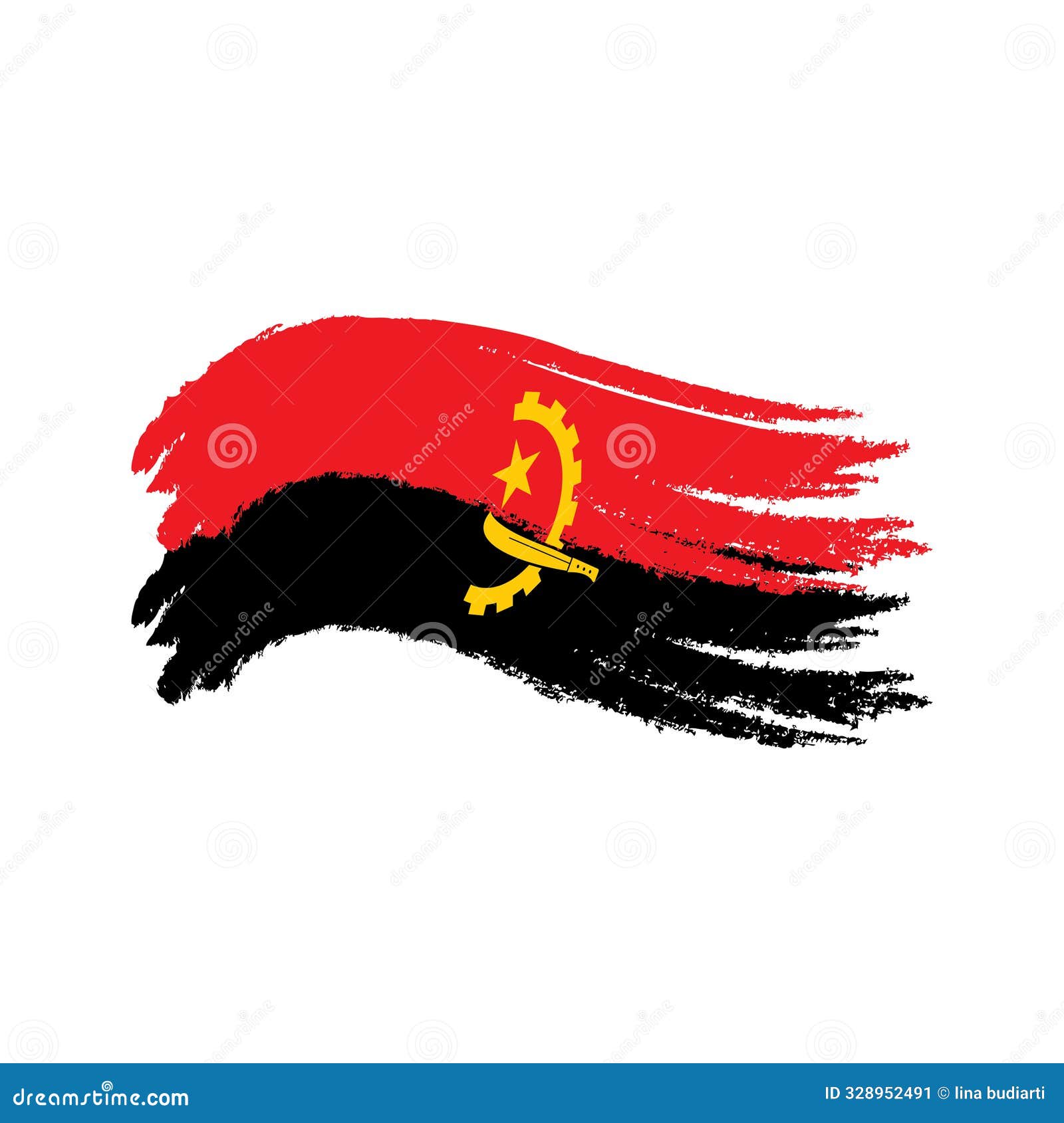 Logo du drapeau angolais illustration de vecteur. Illustration du logo ...