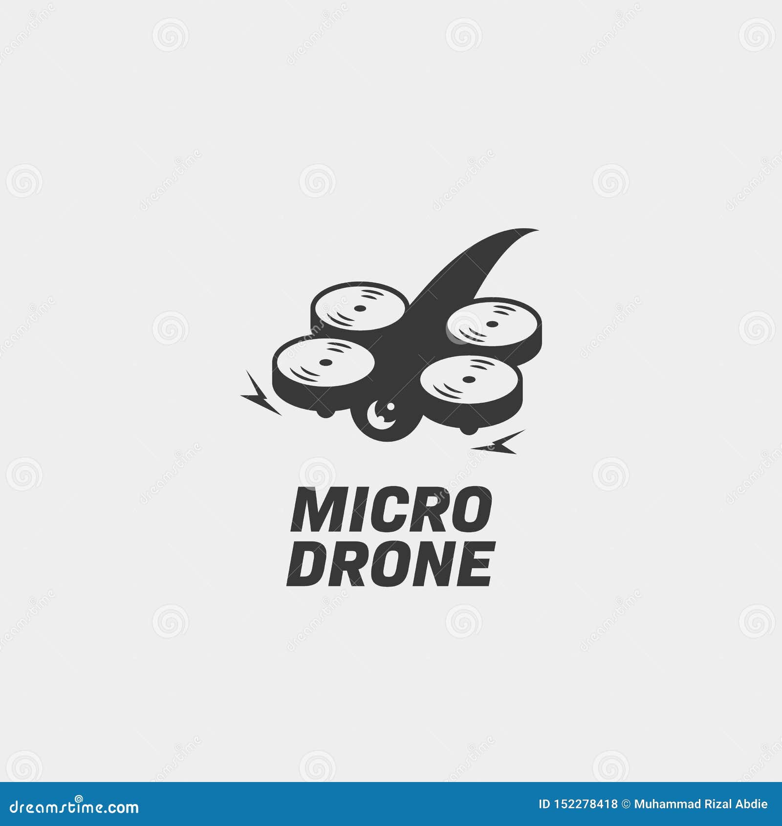 Logo Du Microdrone Silhouette Simple, Illustration Vectorielle Du Logo ...