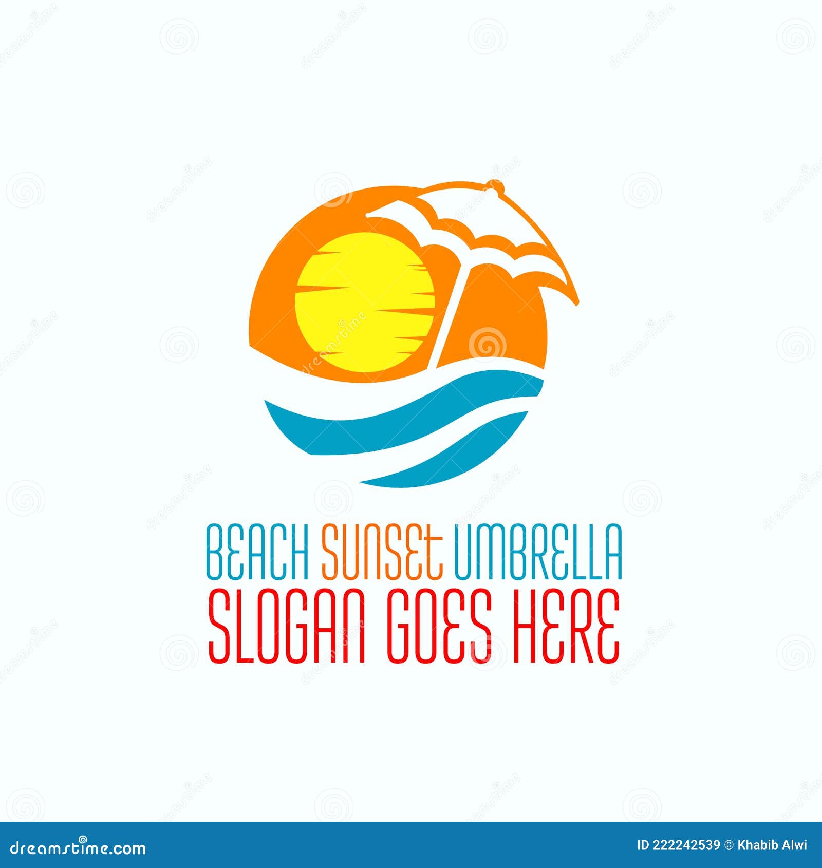 Logo du parasol de plage illustration de vecteur. Illustration of ...