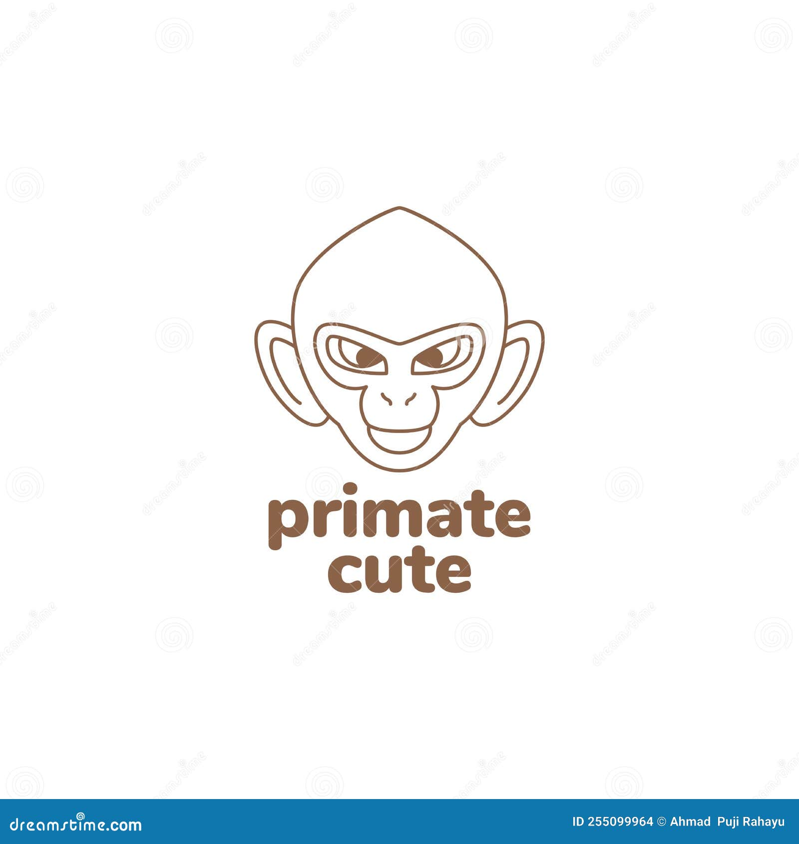 Logo du singe face illustration de vecteur. Illustration du minimalisme ...
