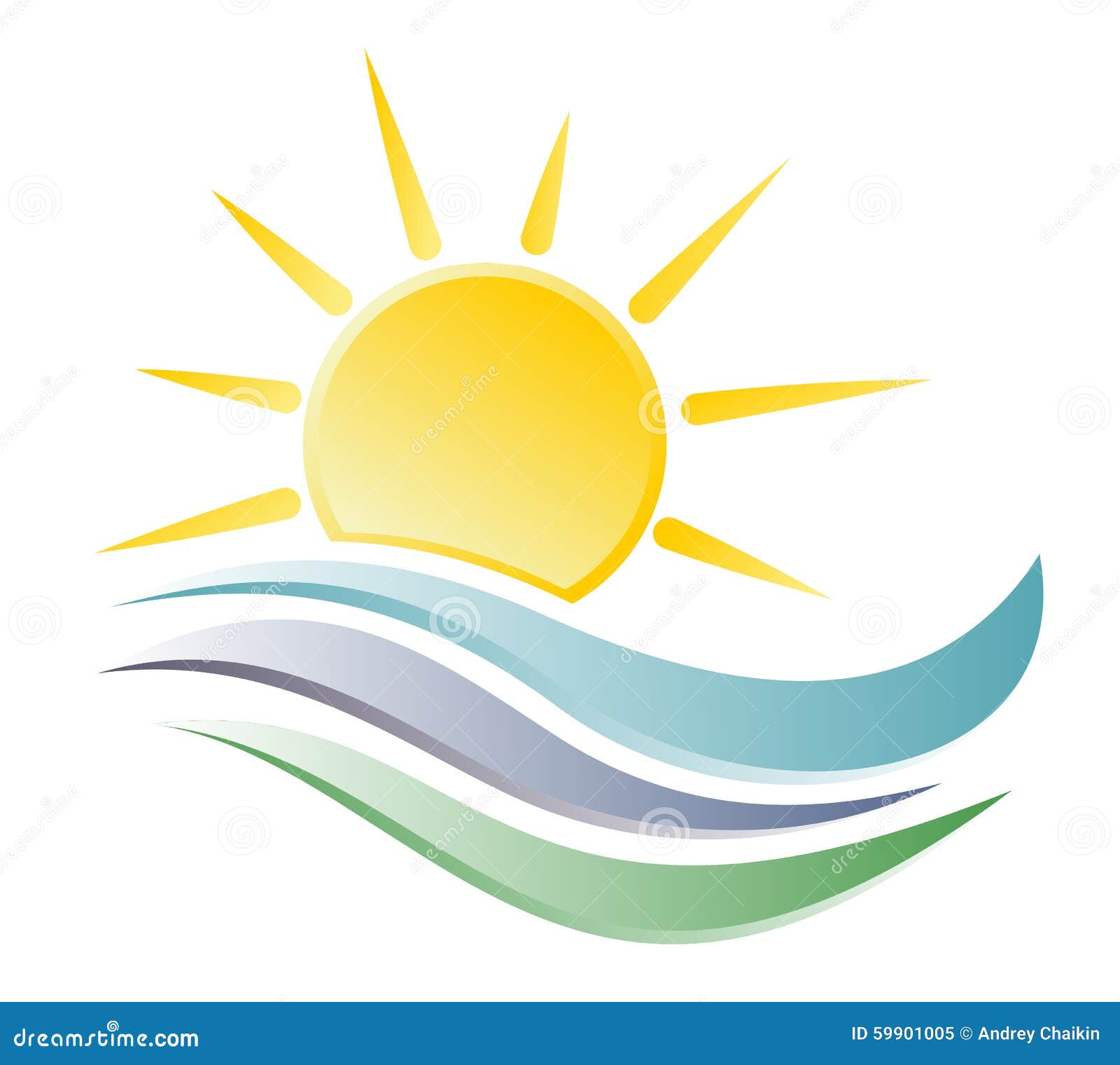 Logo Du Soleil Et De La Mer Illustration Stock - Illustration du ...