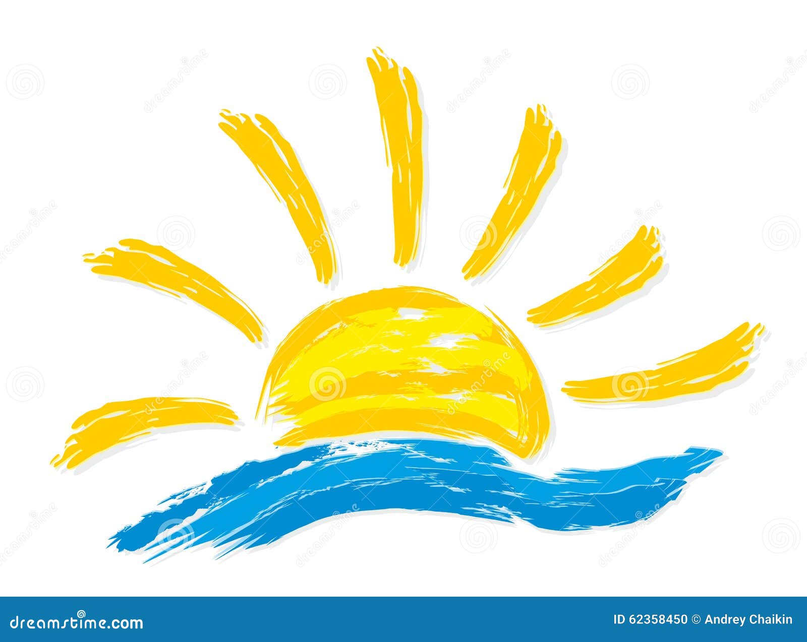 Logo Du Soleil Et De La Mer Illustration de Vecteur - Illustration du ...