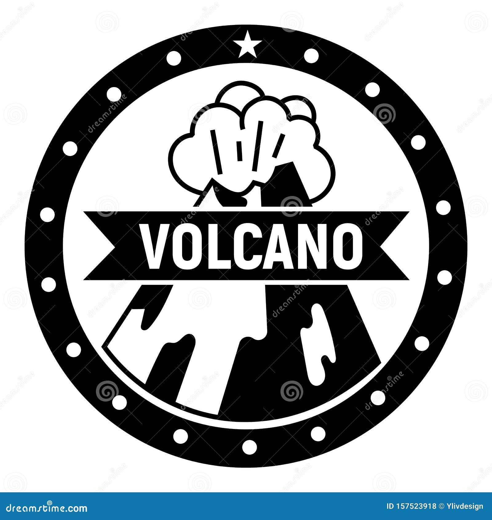 Logo Du Volcan Actif, Style Simple Illustration de Vecteur ...