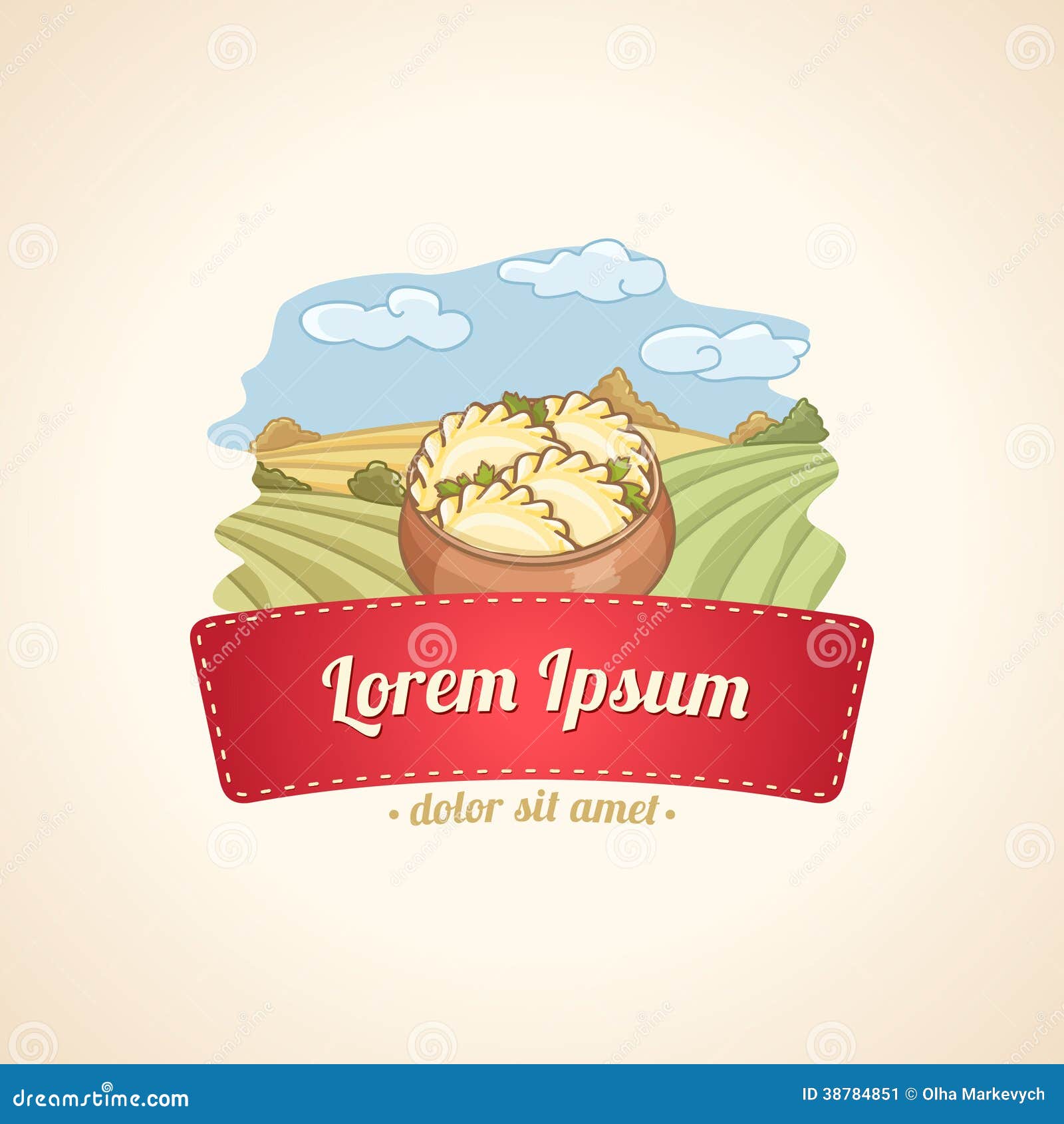 Logo with dumplings stock vector. Illustration of pork - 38784851