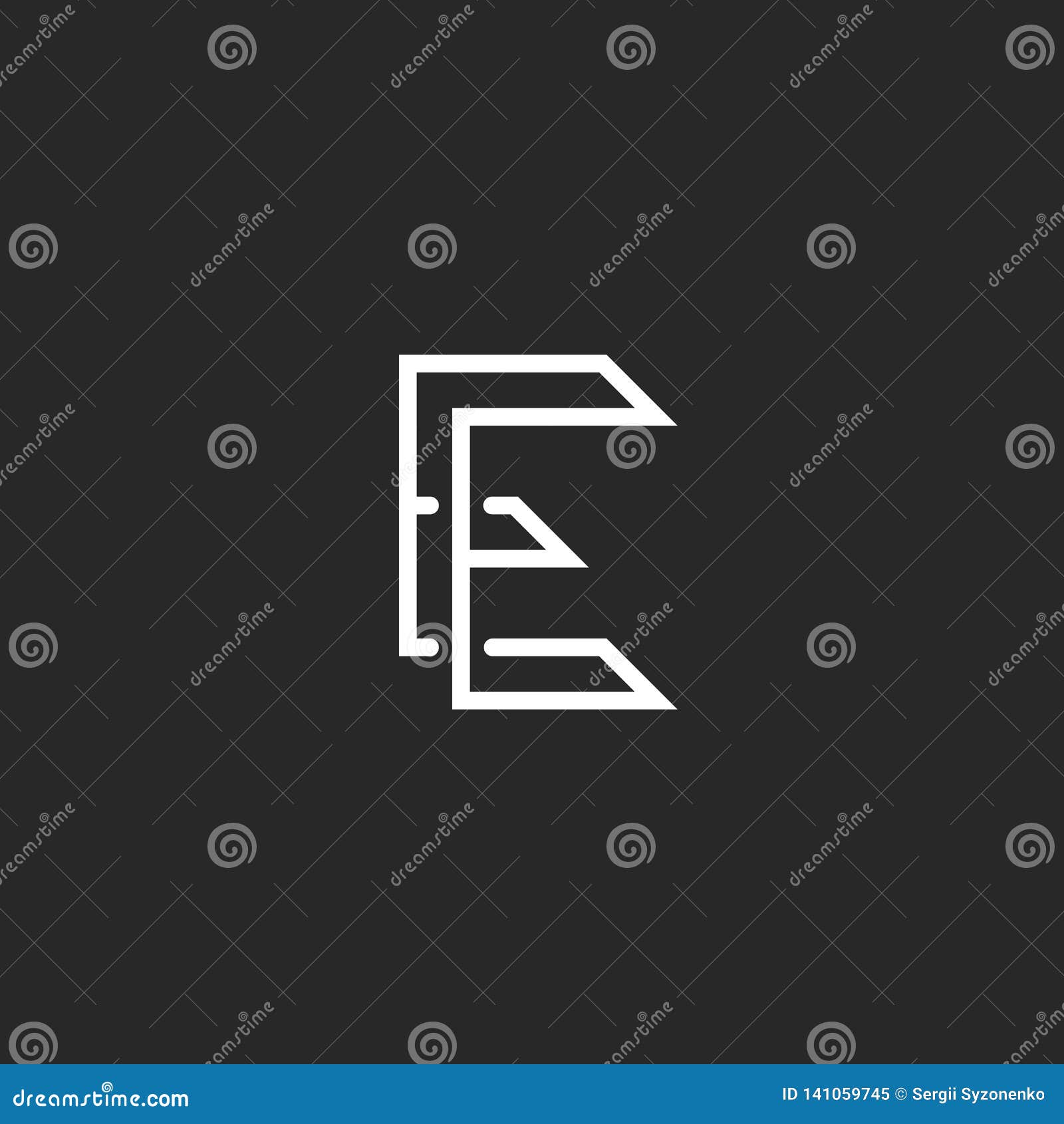 Logo E Letter Monogram EE Combination, Initial Business Card Emblem ...