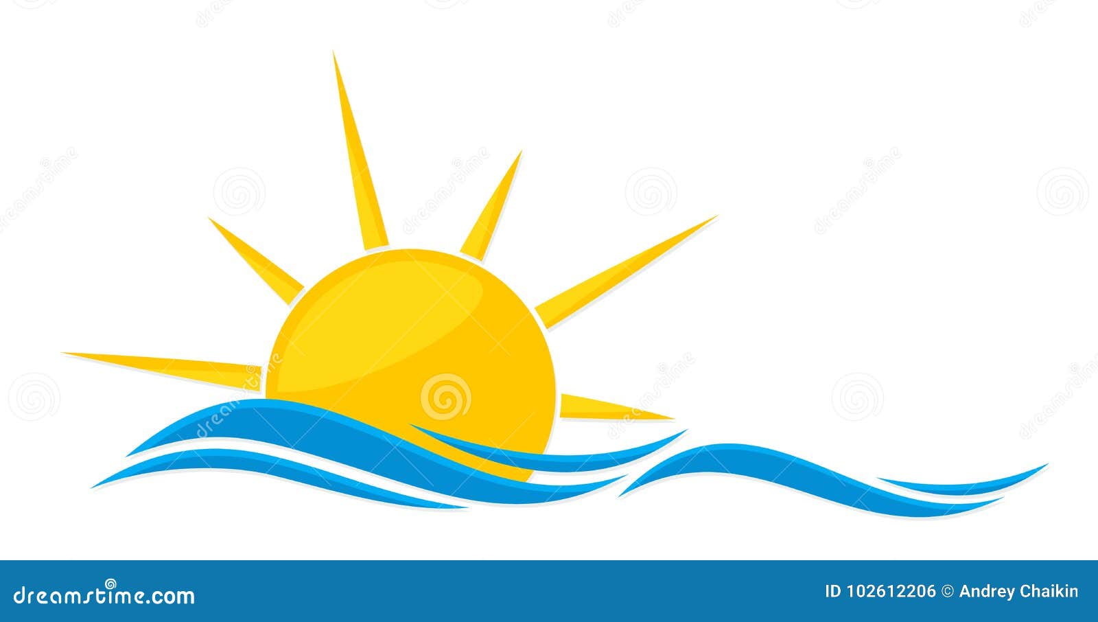 Logo e mare di Sun illustrazione vettoriale. Illustrazione di mare ...
