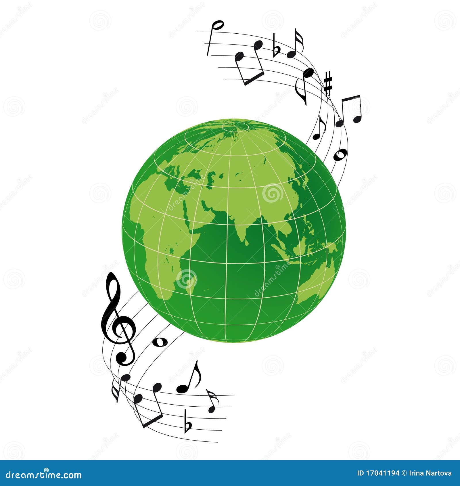 Planet Earth Band With Musical Ntes