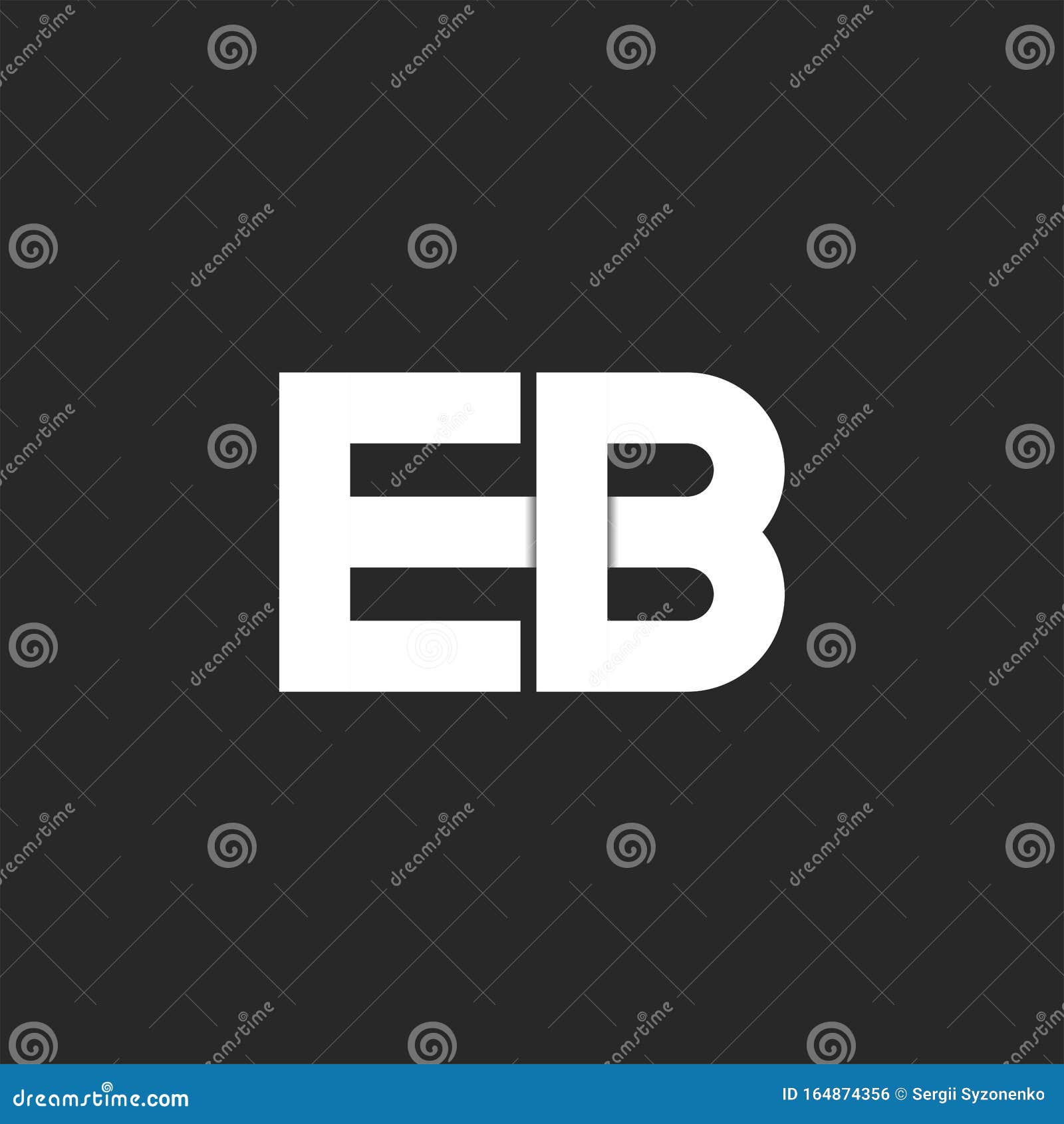 Logo EB Initials Monogram Bold Font, Two White Letters E and B ...