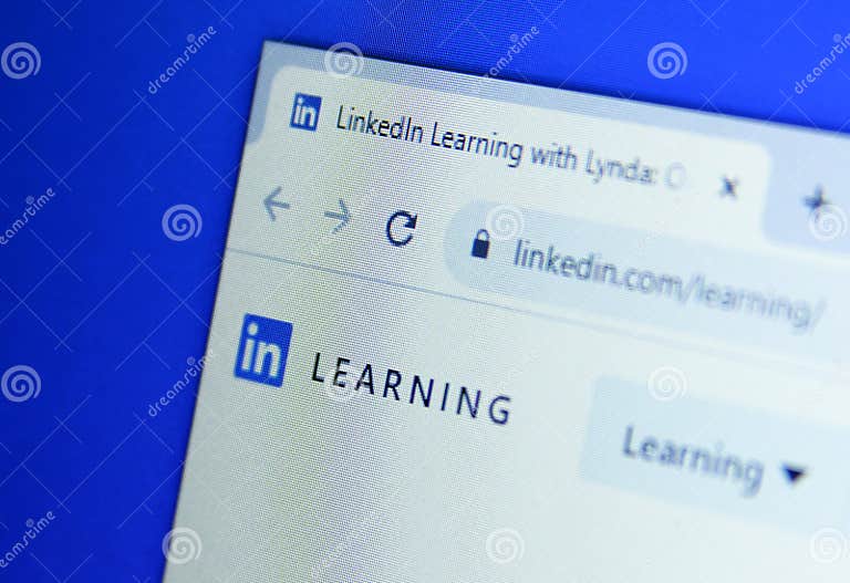 LinkedIn Learning website editorial photo. Image of monitor - 296528461