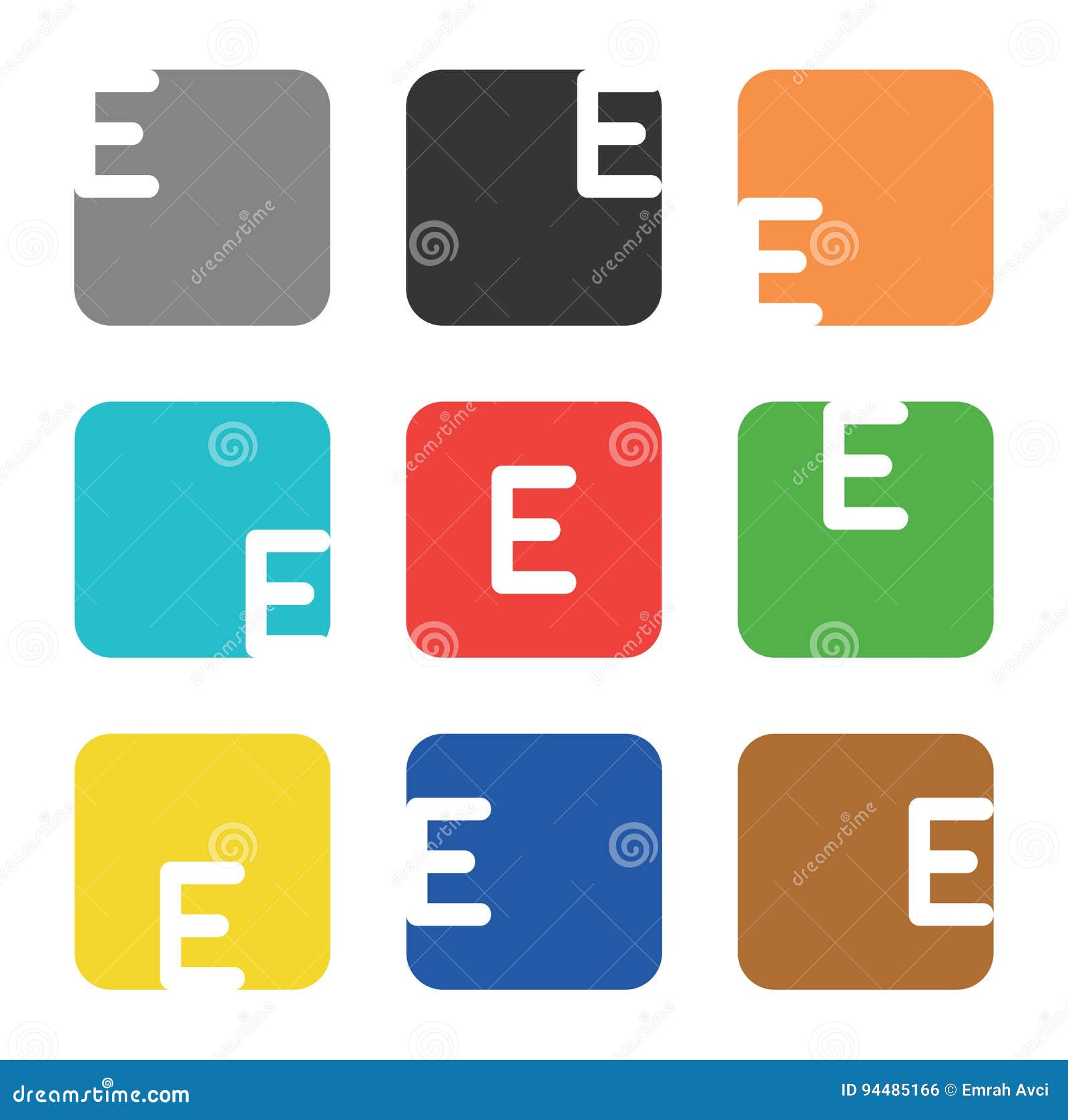 Logo Element, Letter E In Square Stock Vector - Illustration of ...