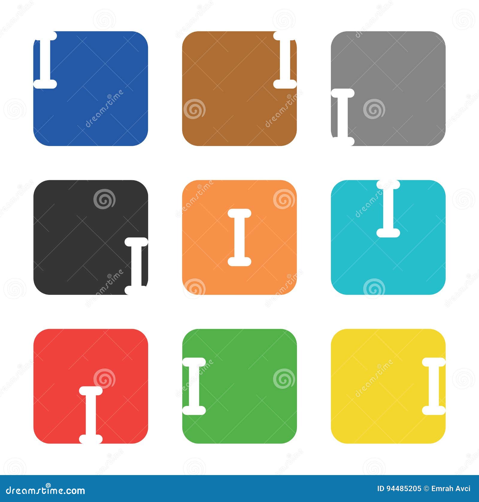 Logo Element, Letter I in Square Stock Vector - Illustration of color ...