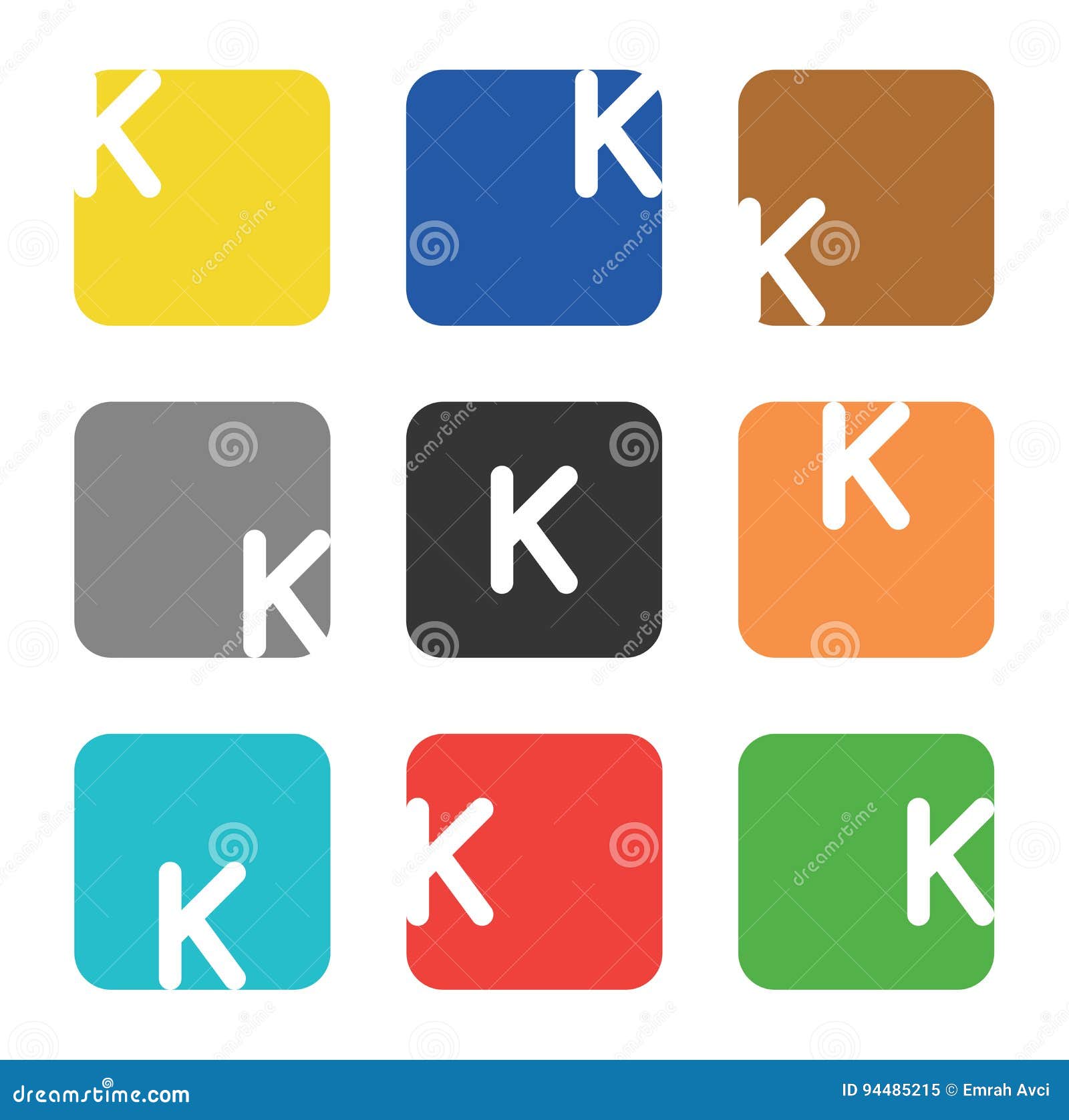 Logo Element, Letter K in Square Stock Vector - Illustration of ...